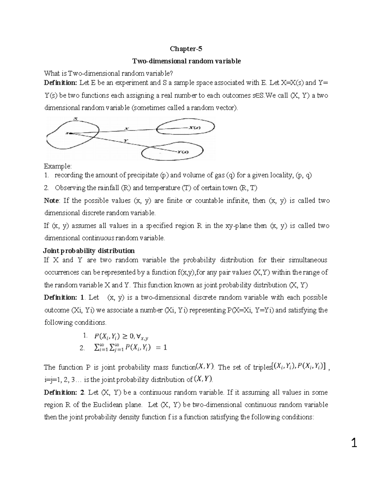 Joint and conditional distribution - Chapter- Two-dimensional random variable What is - Studocu
