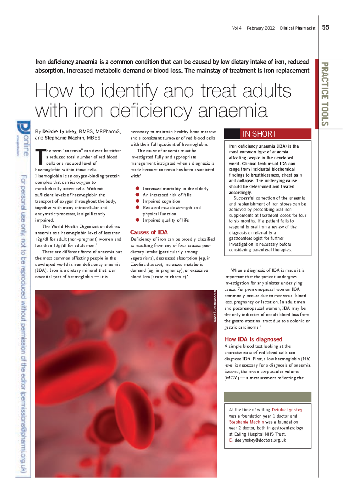 How to identify and treat adults with iron deficiency anaemia ...