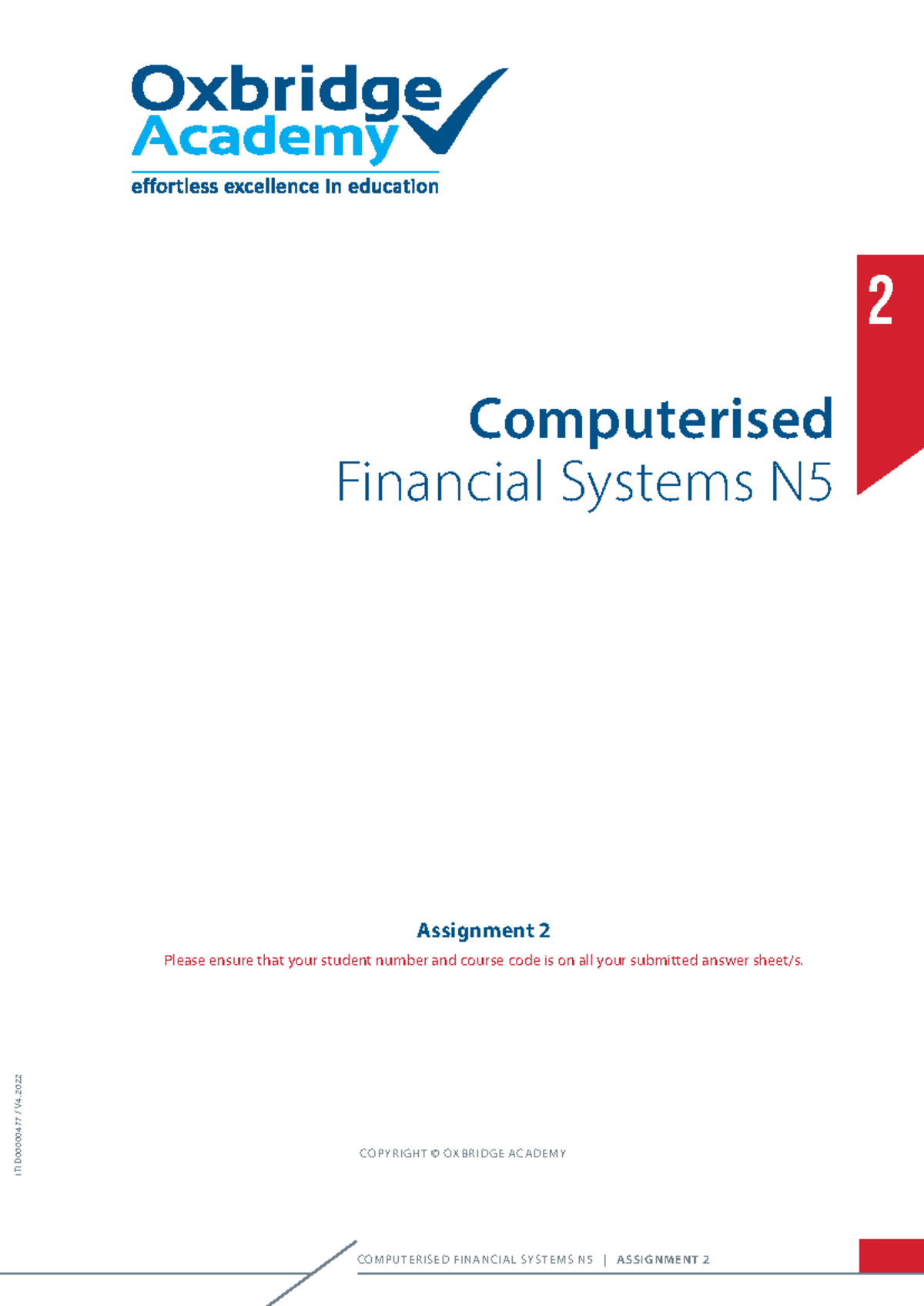 Computerised Financial Systems N5 - Assignment 2 - ITID00000477 / V4. 2 ...