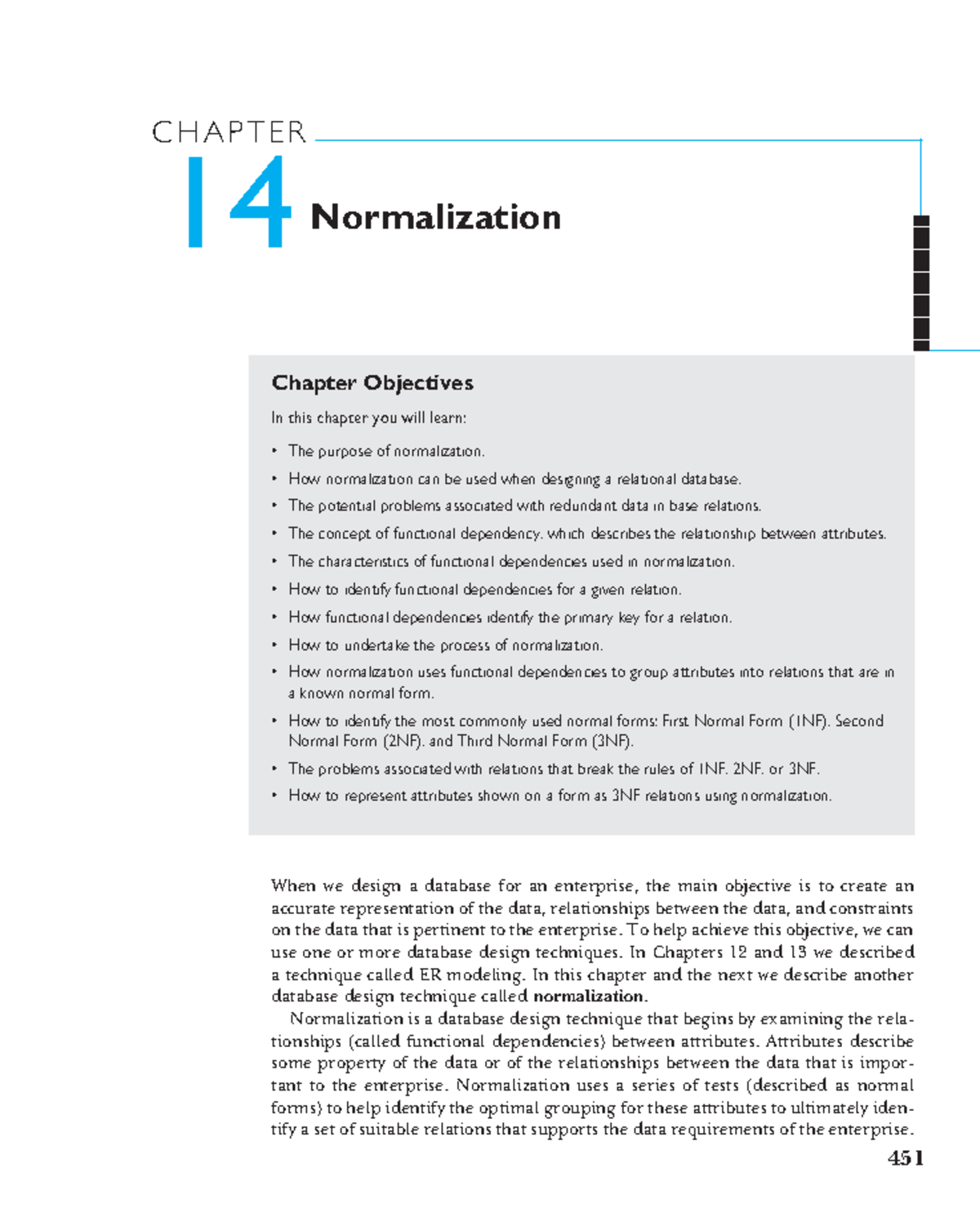 Chapter 14 Normalization - CHAPTER 14 Normalization Chapter Objectives In this chapter you will ...