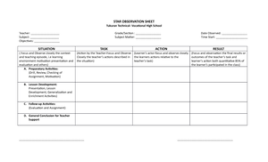 9 Indicators IN Classroom Observation Tools - 9 INDICATORS IN CLASSROOM ...