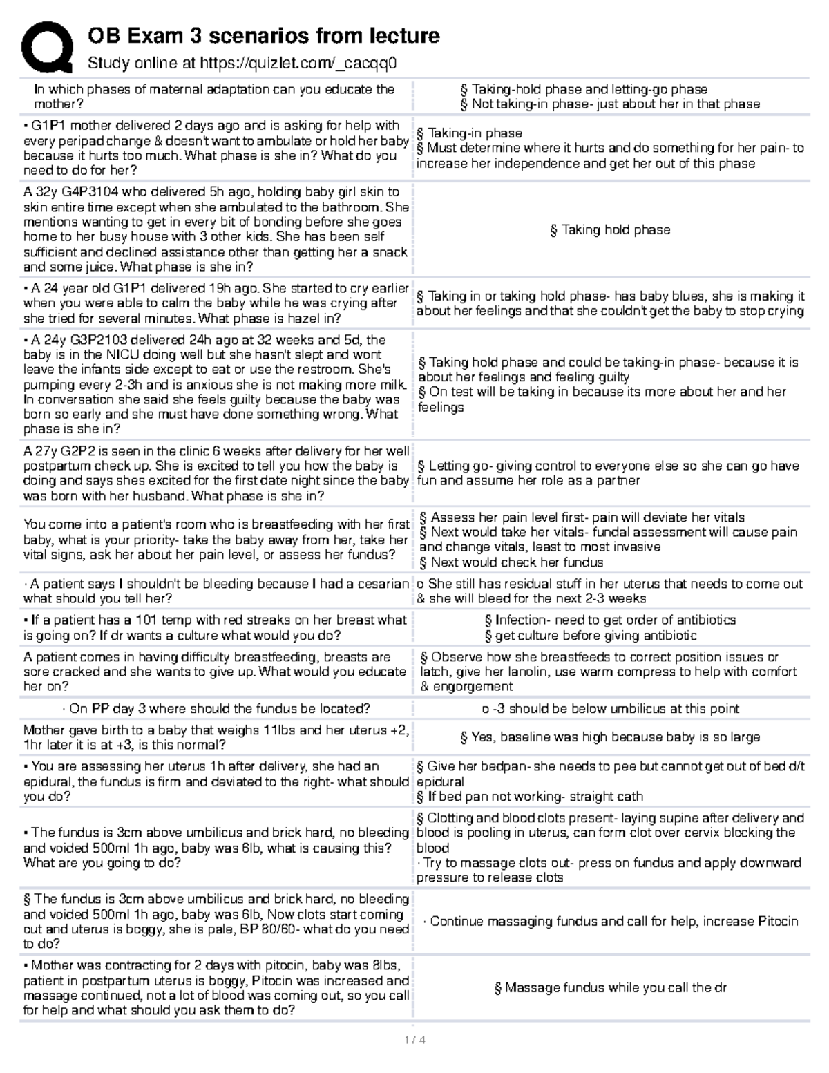 OB Exam 3 scenarios from lecture - Study online at quizlet/_cacqq In ...