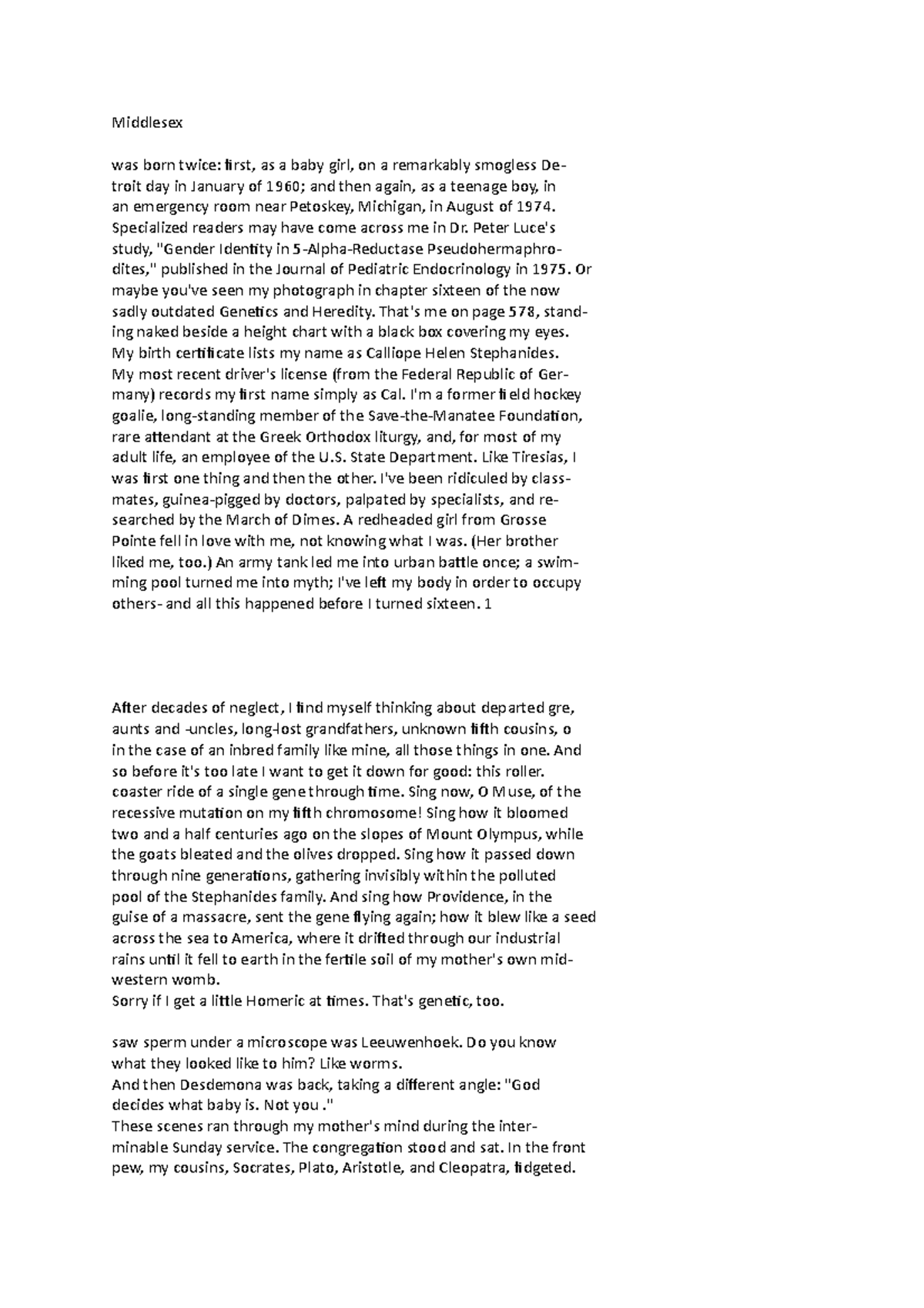 Middlesex quotes copy - Middlesex was born twice: first, as a baby girl ...