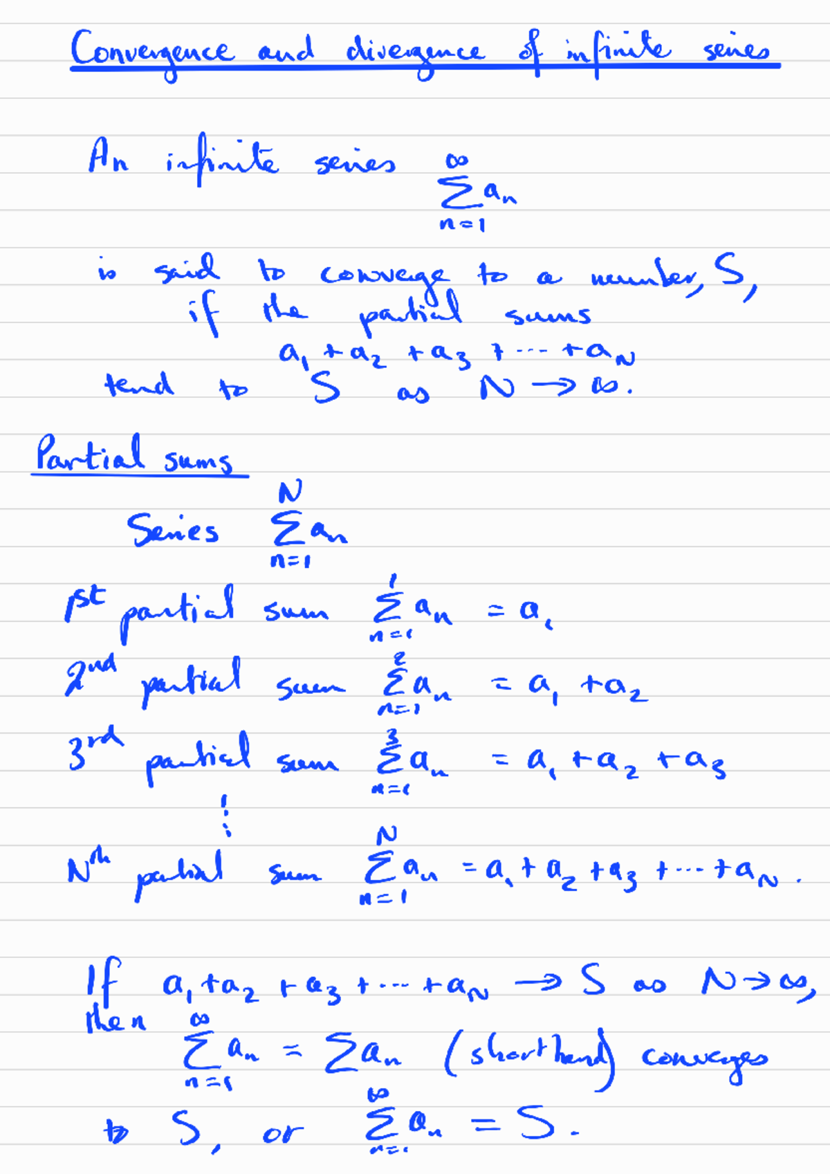 Convergence of series revision - Convergence and divergence of infinite ...