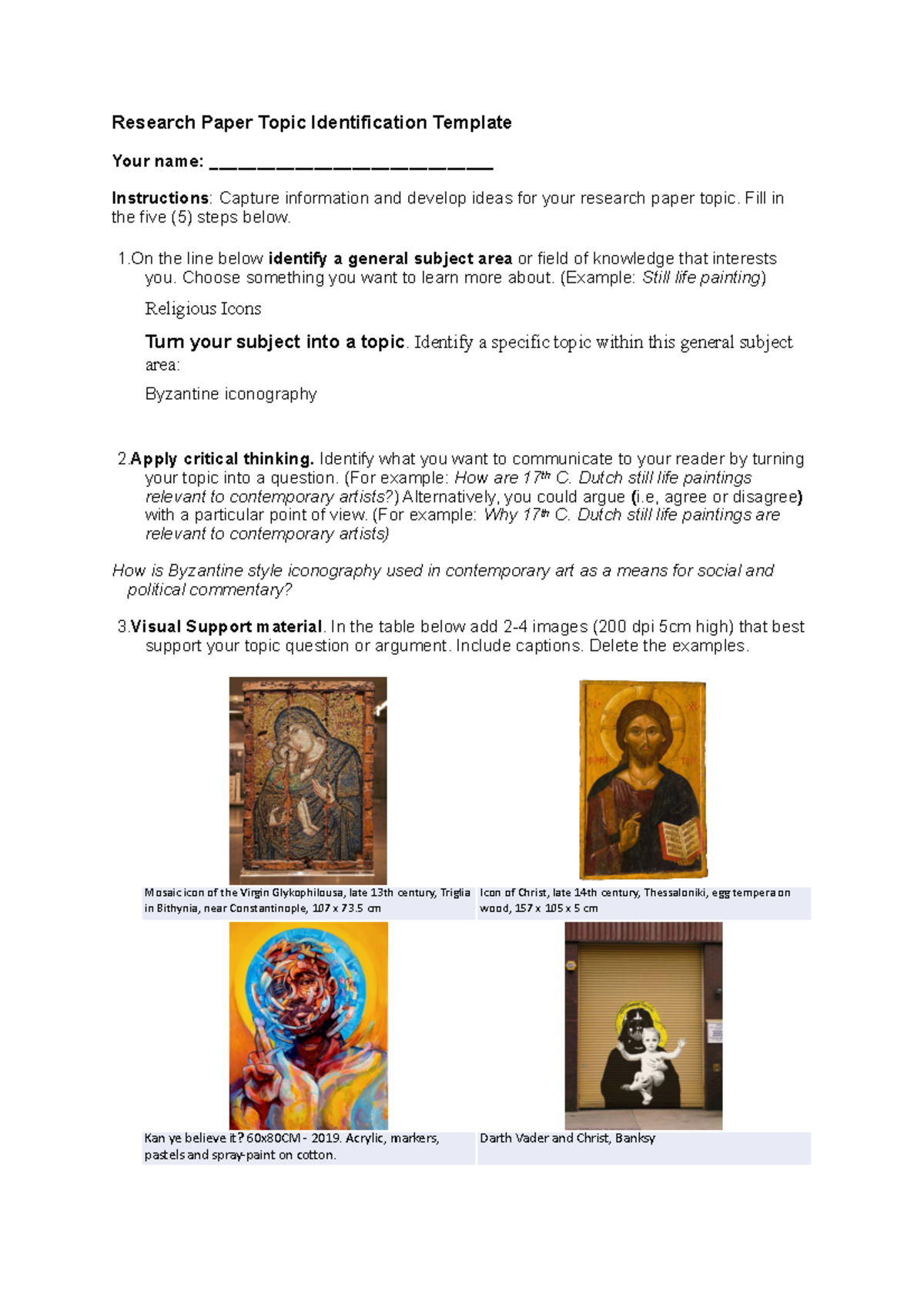 Research Paper Topic Identification - VIS2315 - ECU - Studocu