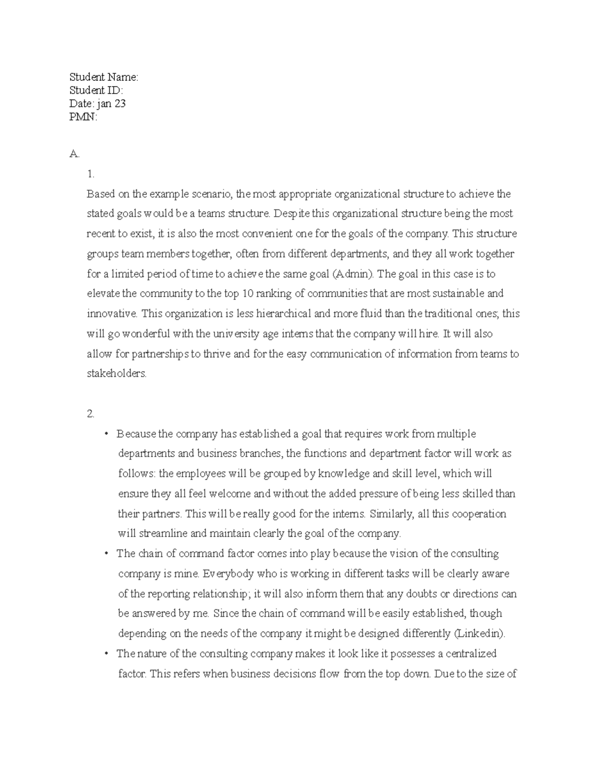 Task 1 os - tasks - Student Name: Student ID: Date: jan 23 PMN: A. 1. Based on the example ...