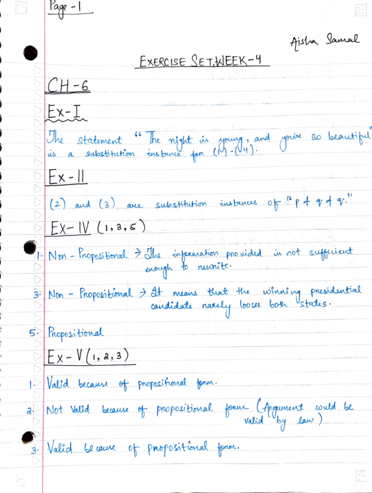 Exercise set, week 4 - Answered all the difficult ones - f~ -I • E ...