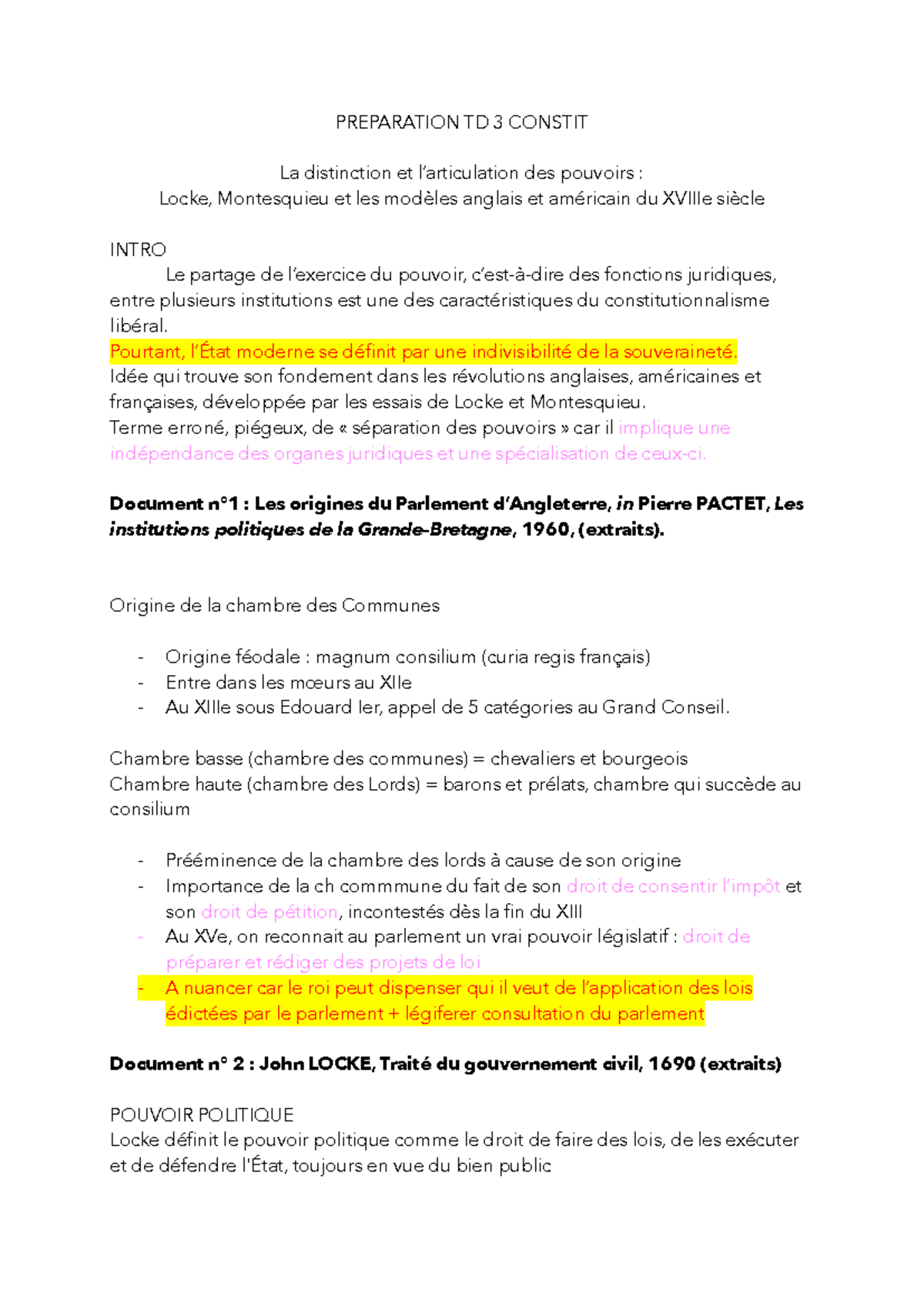 Preparation TD 3 Constit - PREPARATION TD 3 CONSTIT La distinction et l ...