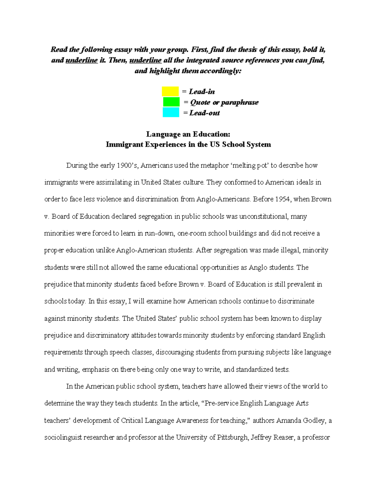 Phase 3 Sample Essay 1 - gsdfg - Read the following essay with your ...