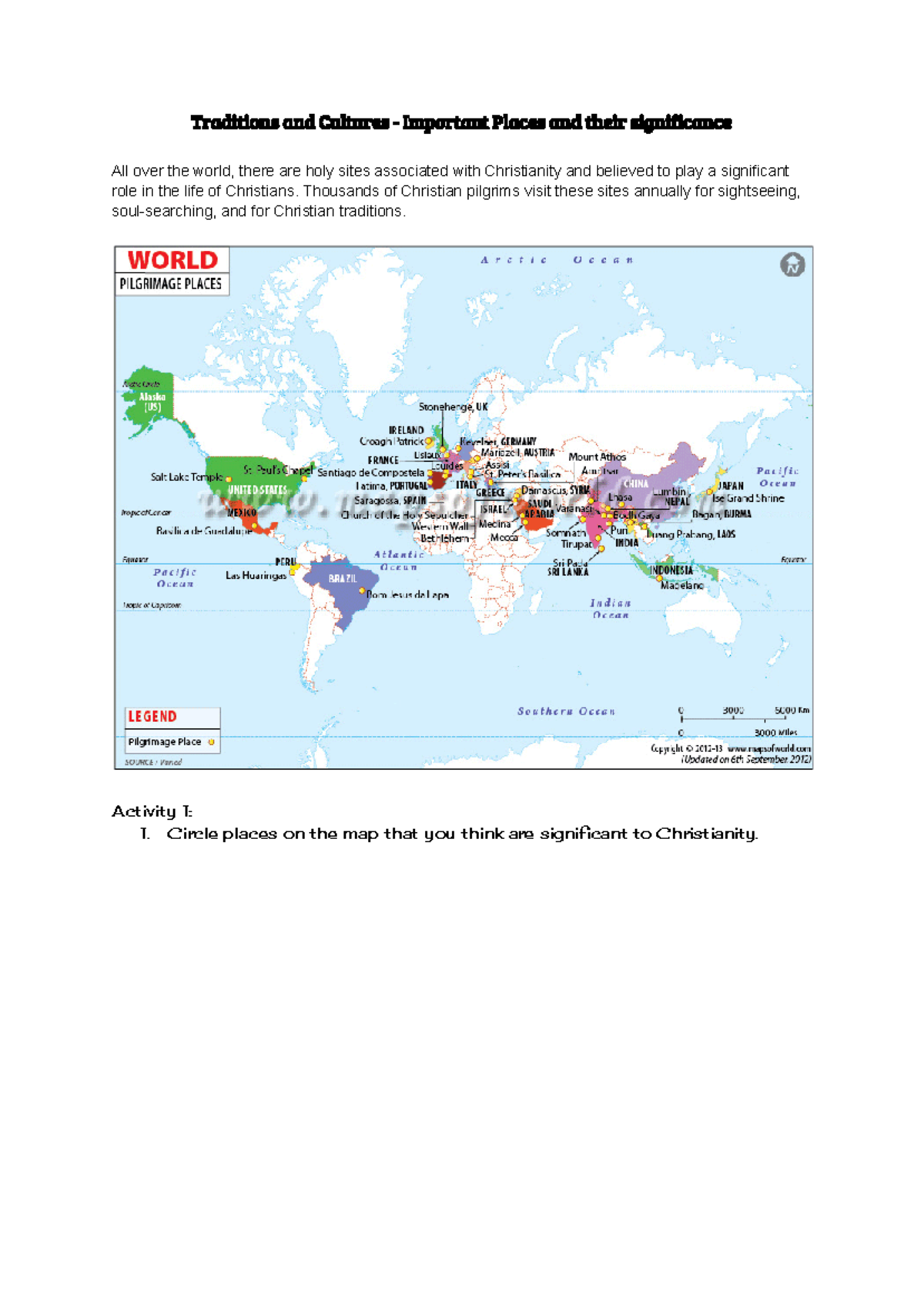 Copy of 8. Significant Places - Traditions and Cultures - Important ...