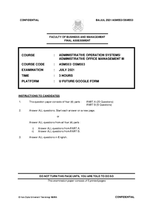 Report on Hirarc form individual assignment - Office Management and ...