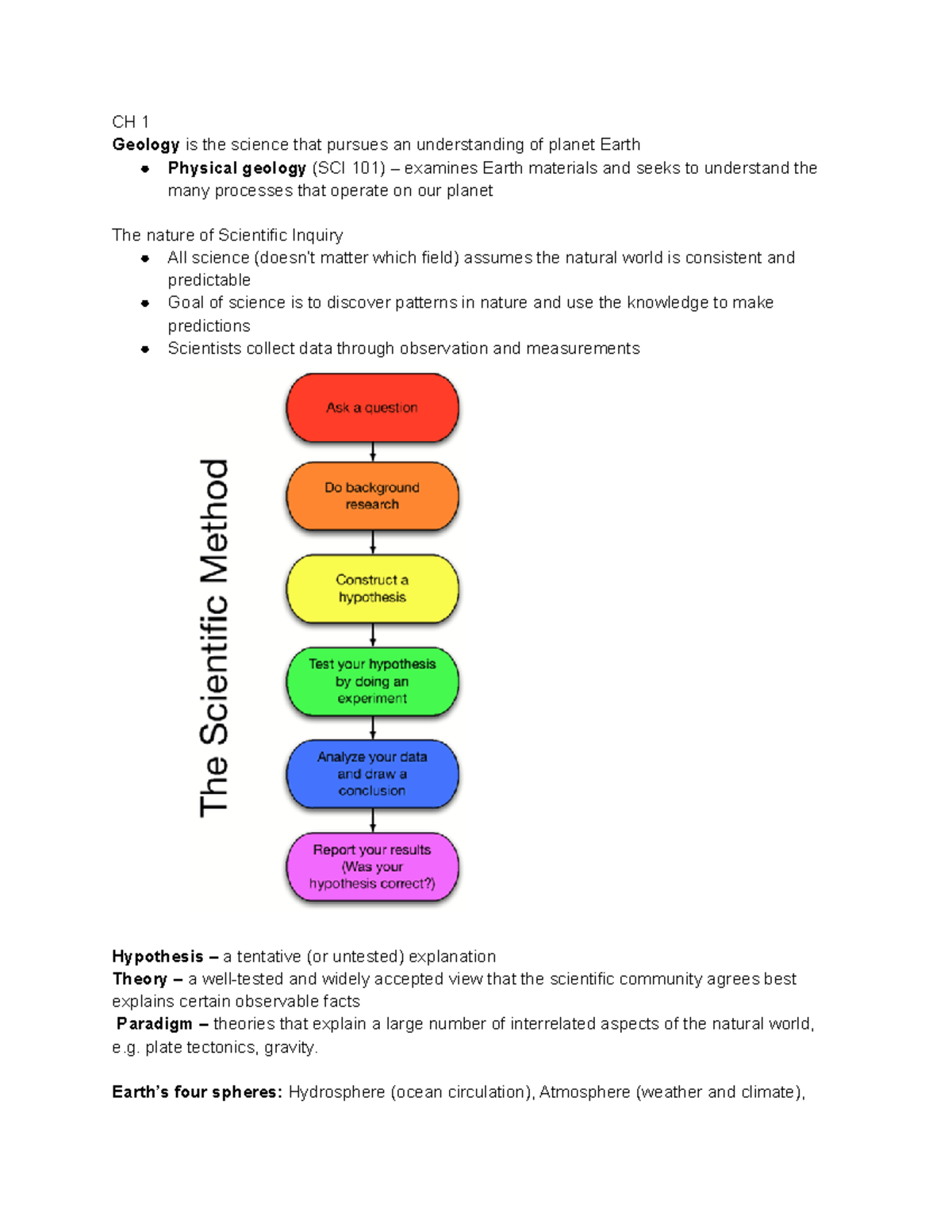 SCI 101 Notes - PACE UNIVERSITY – DYSON COLLEGE DEPARTMENT OF CHEMISTRY ...