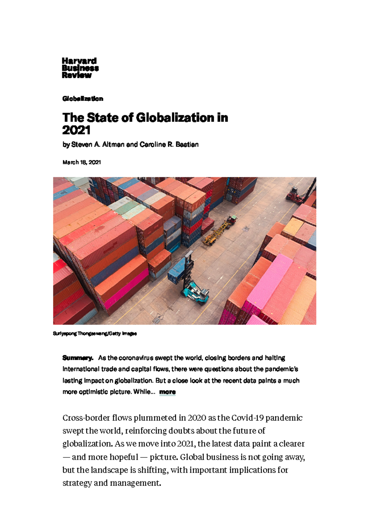 The State of Globalization in 2021 - Globalization The State of ...