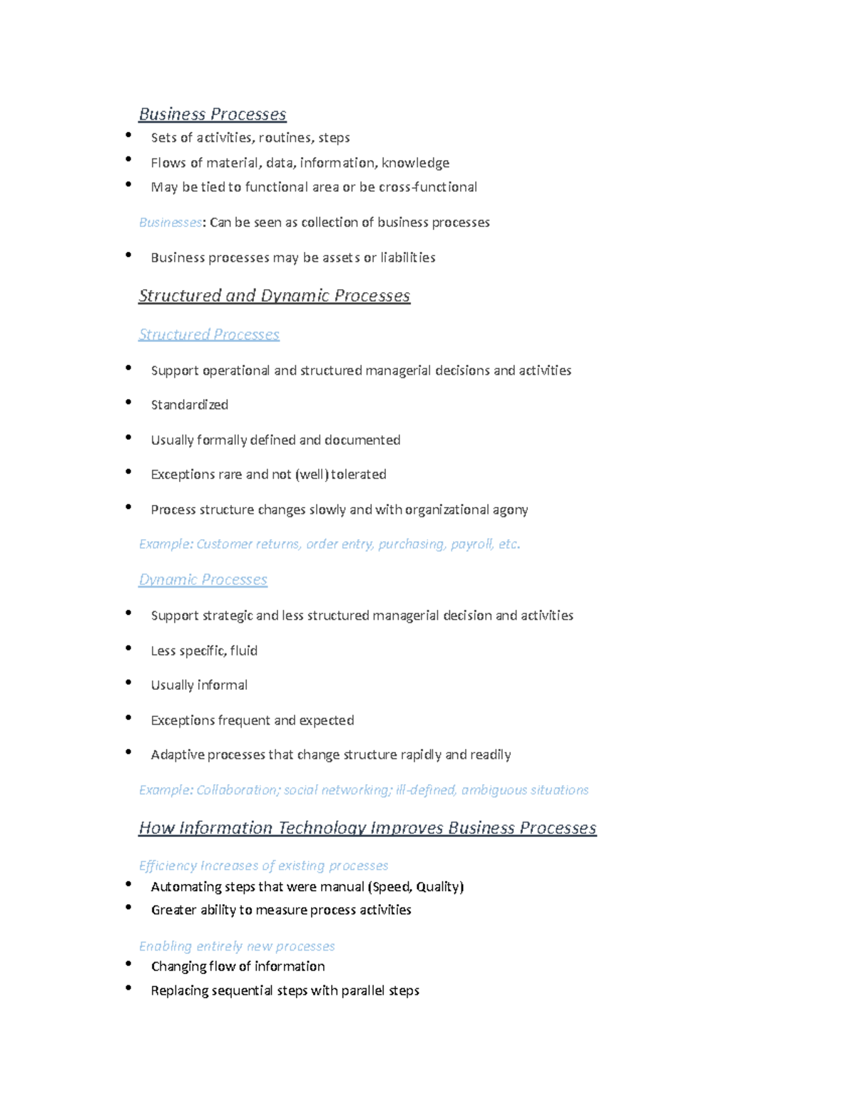 Business Processes and Data Flow - Business Processes Sets of ...