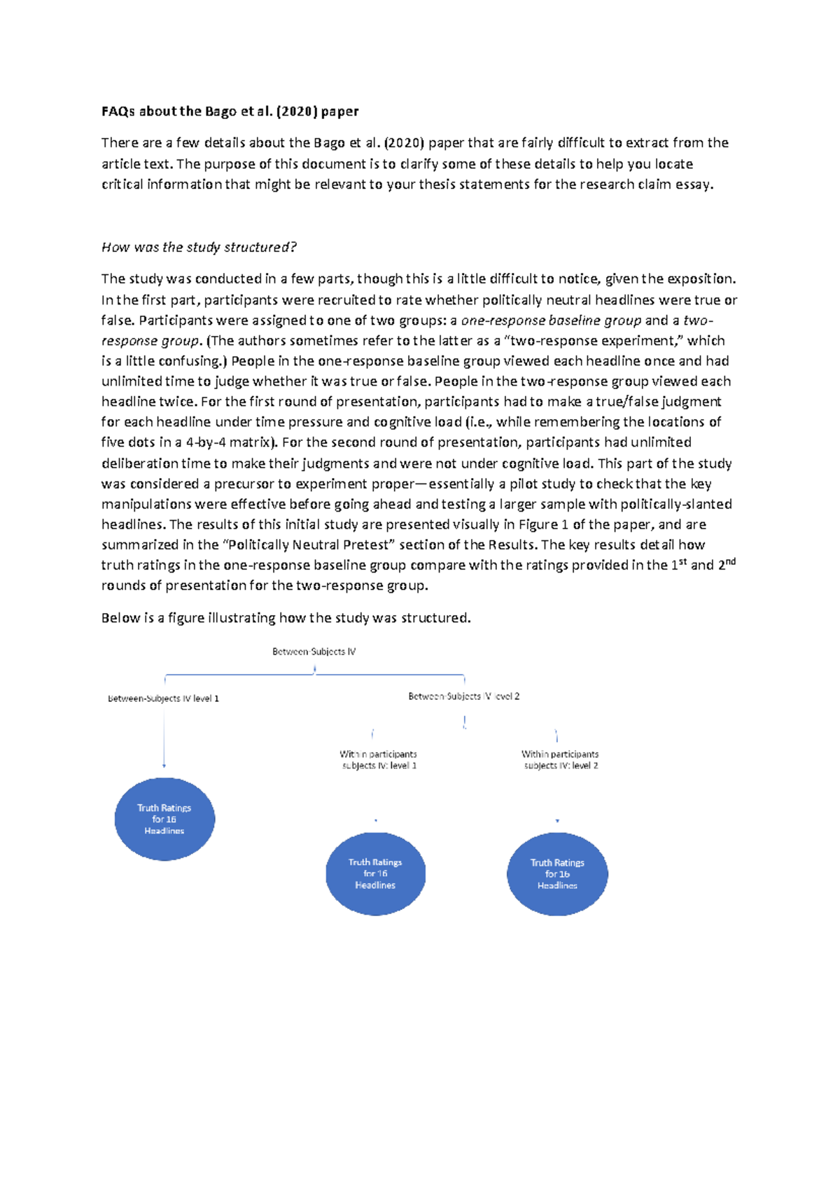 Extra Info About the Bago et al. Paper - FAQs about the Bago et al ...