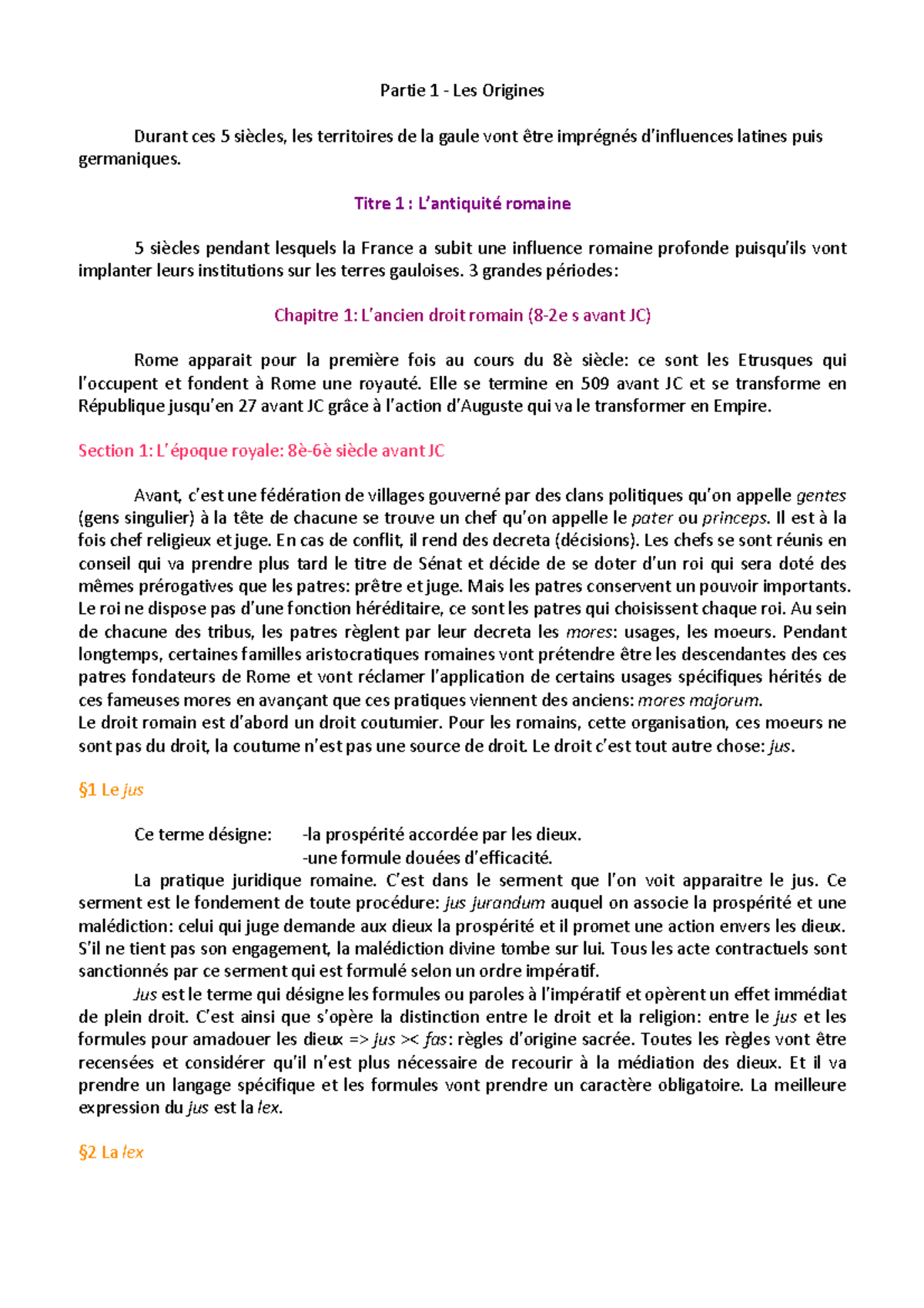 Introduction historique au droit - Warning: TT: undefined function: 32 Partie 1 - Les Origines ...