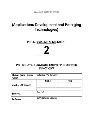 SA1 Variable Operators and Control Structures 2 - DEPARTMENT OF ...
