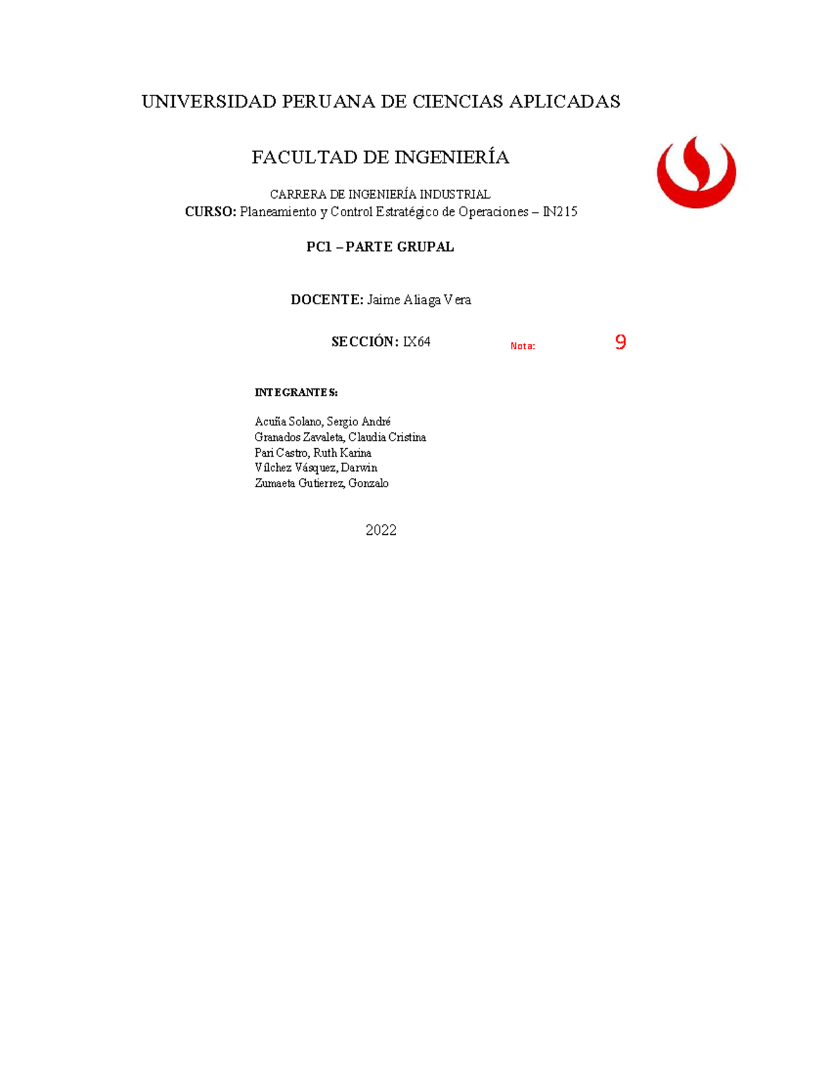 grupo 3 practica de pcop - UNIVERSIDAD PERUANA DE CIENCIAS APLICADAS ...