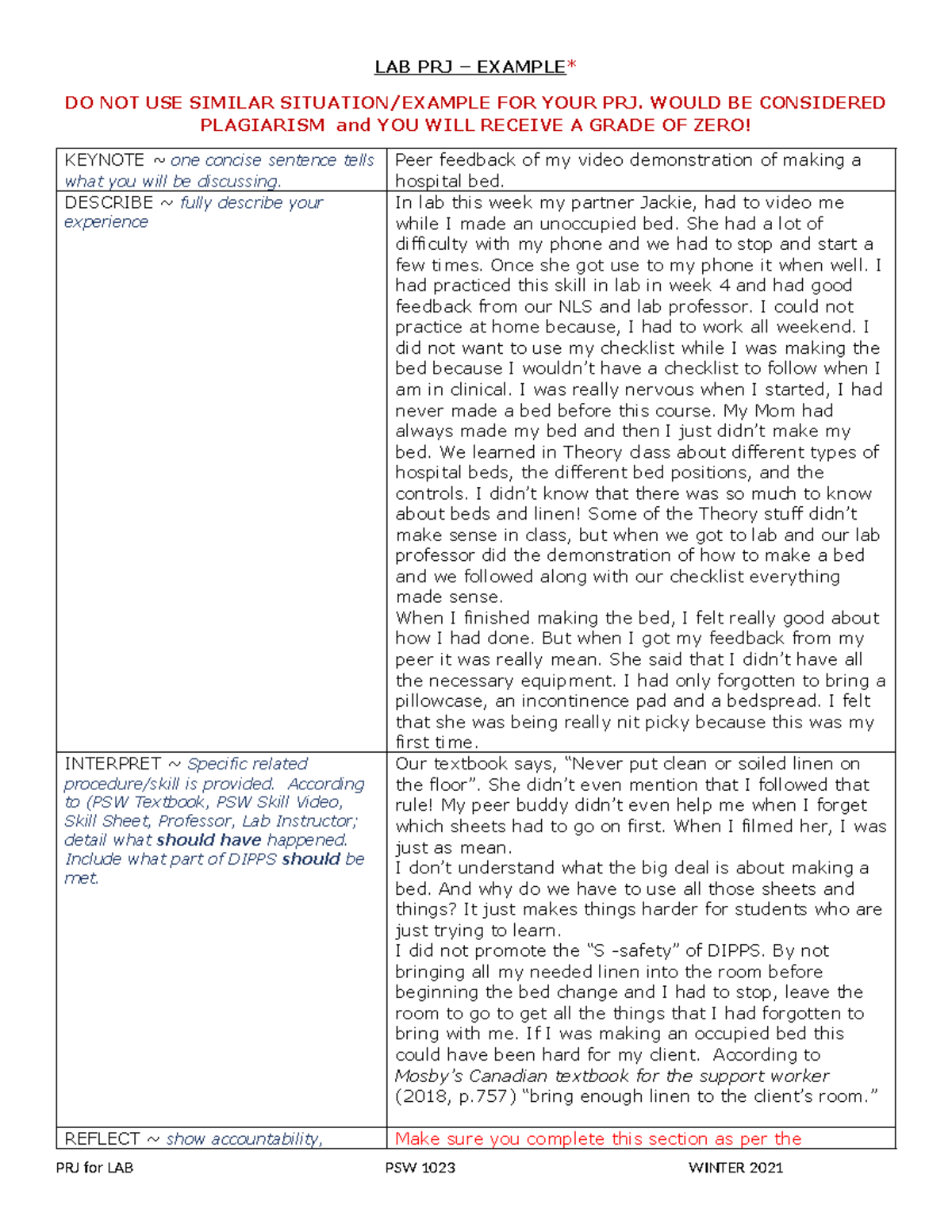 Example - LAB PRJ - dw.,emsflasng;s'g - LAB PRJ – EXAMPLE* DO NOT USE ...