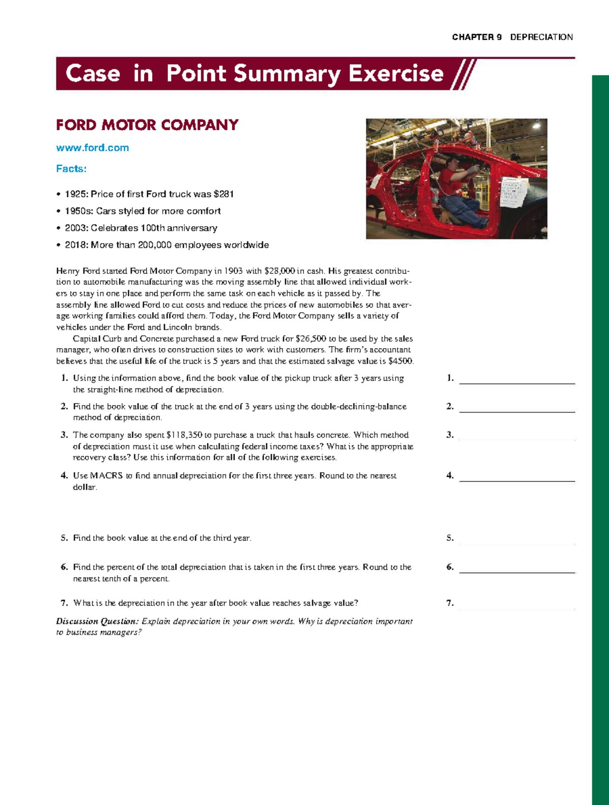 CASE Study 9 - Business Mathemathics - FORD MOTOR COMPANY ford Facts ...