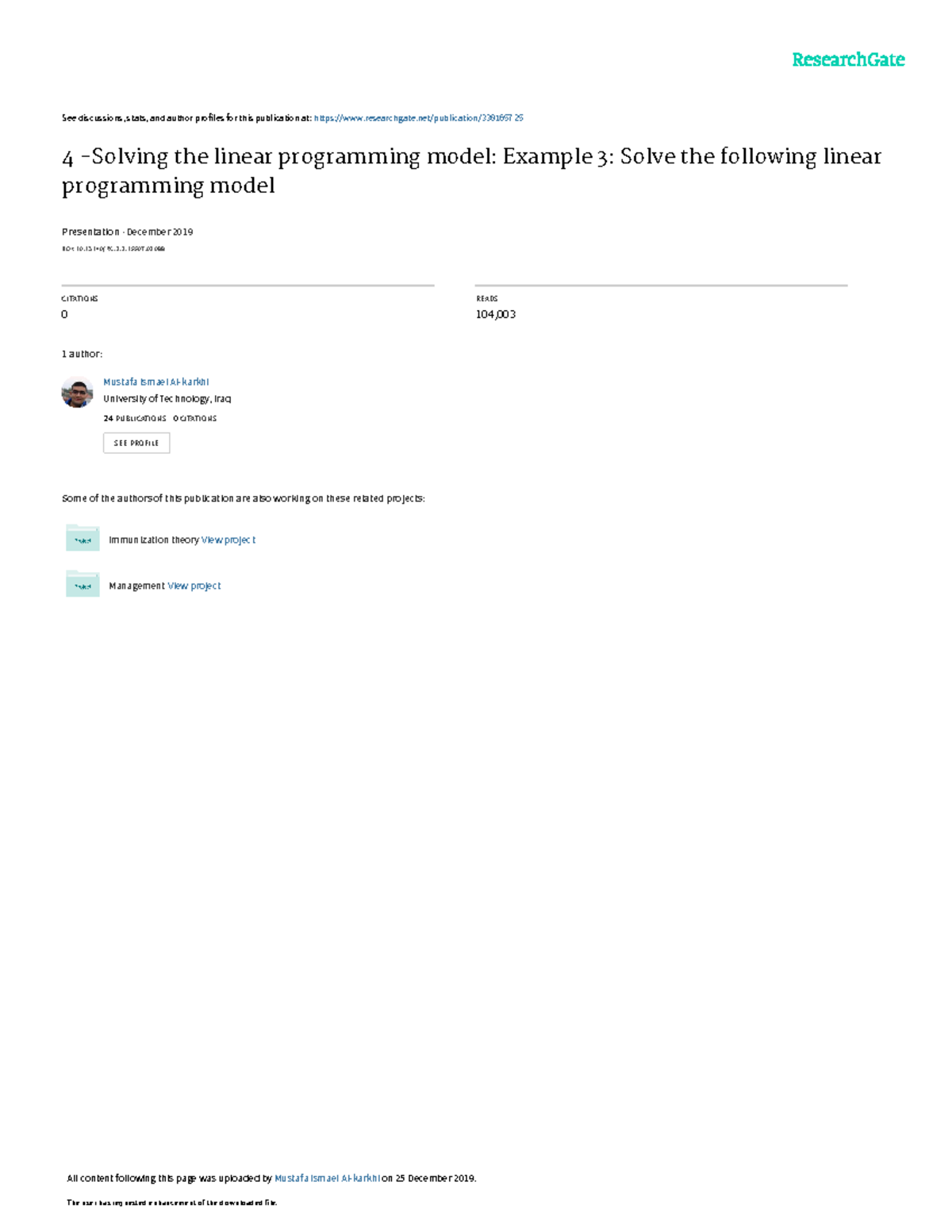 Linear Programming - Notes - See discussions, stats, and author ...