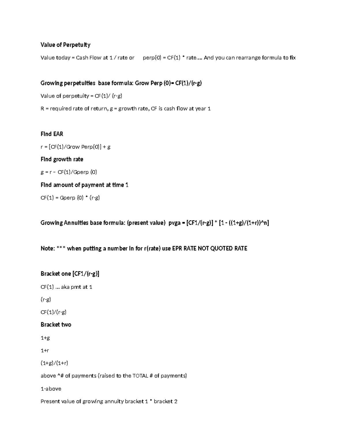 Value of Perpetuity - perpetuities and formulas - Value of Perpetuity ...
