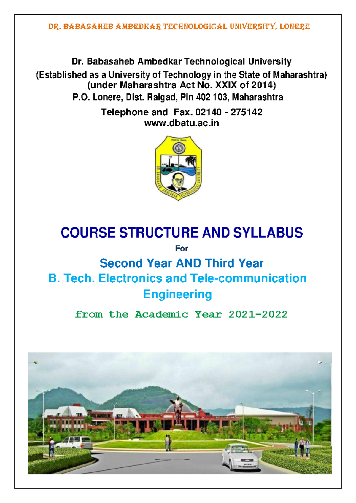 SY Syllabus - Dr. Babasaheb Ambedkar Technological University ...