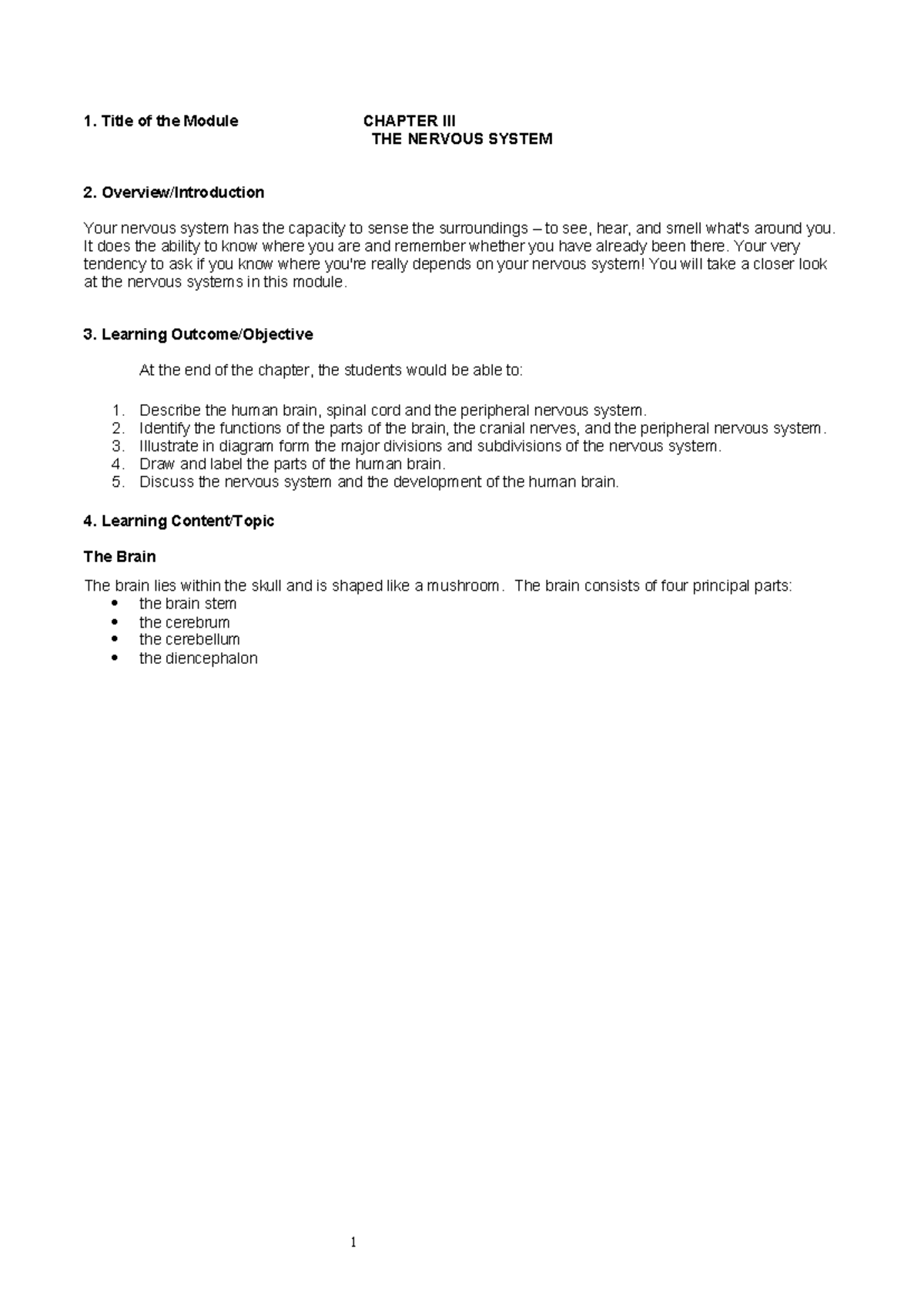 Physio Psych Module 3 - .... - Title of the Module CHAPTER III THE ...