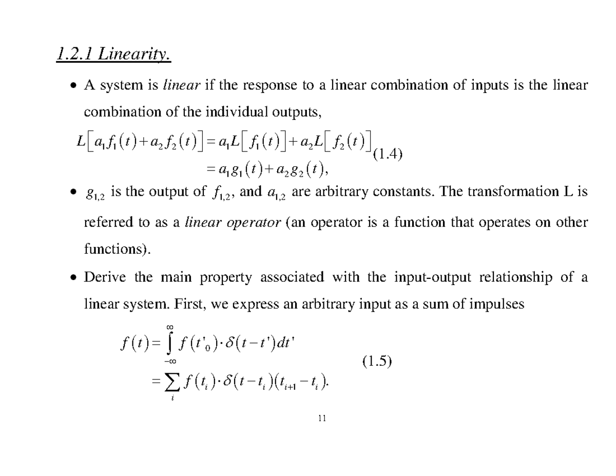 Superposition Principle-2 - 1.2 Linearity. A system is linear if the ...