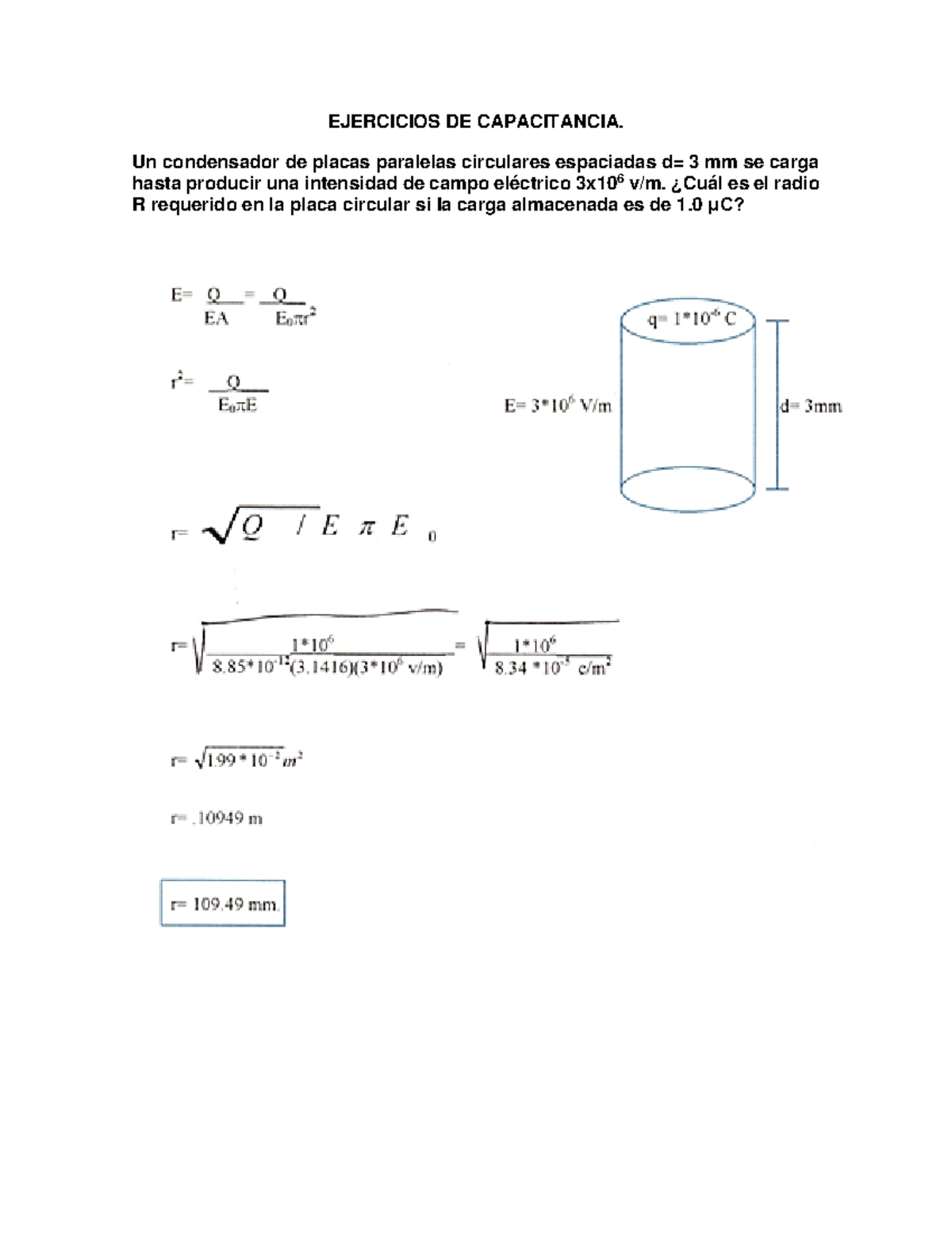 Ejercicios-de-capacitancia compress - EJERCICIOS DE CAPACITANCIA. Un condensador de placas ...