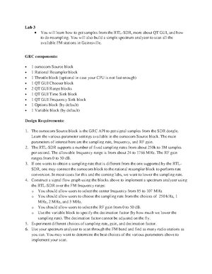 Lab 2 Report - lab 2 - Lab 2 Report I. Pre-lab Figure 0: Lowpass Filter tutorial II. In-Lab Part ...