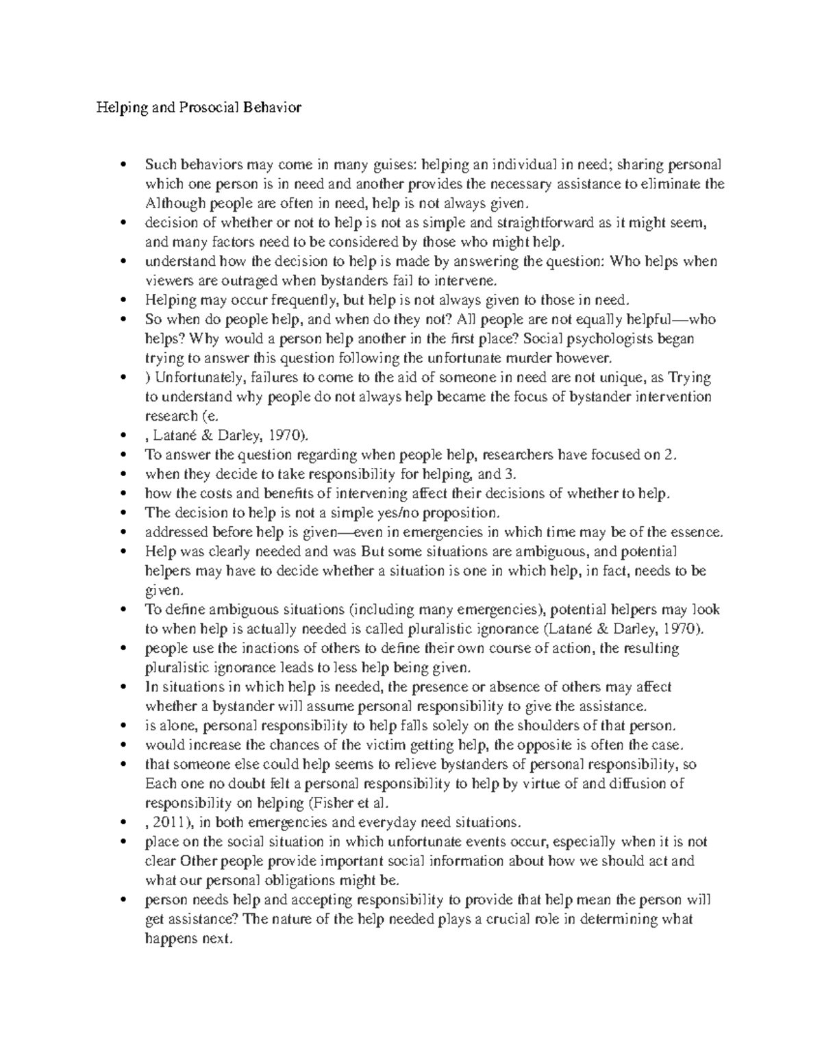 Helping and Prosocial Behavior - decision of whether or not to help is ...