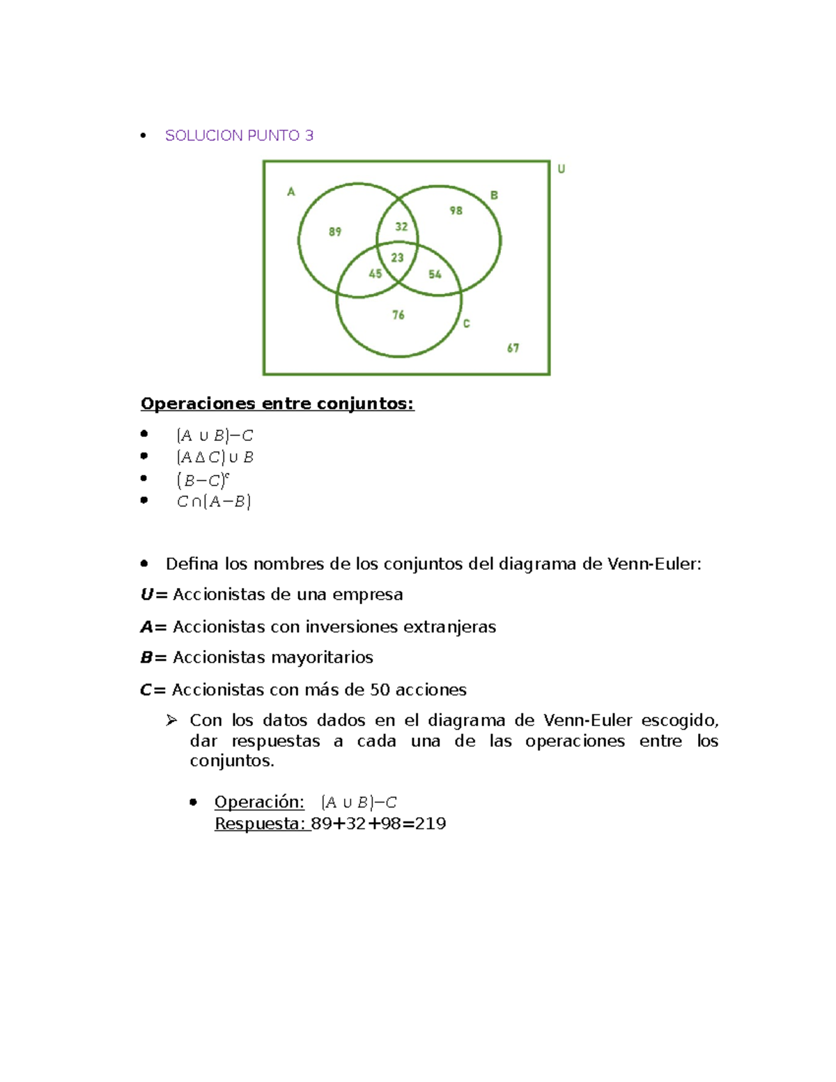Entrega Unidad 2 solcuion 3-4 - SOLUCION PUNTO 3 Operaciones entre ...
