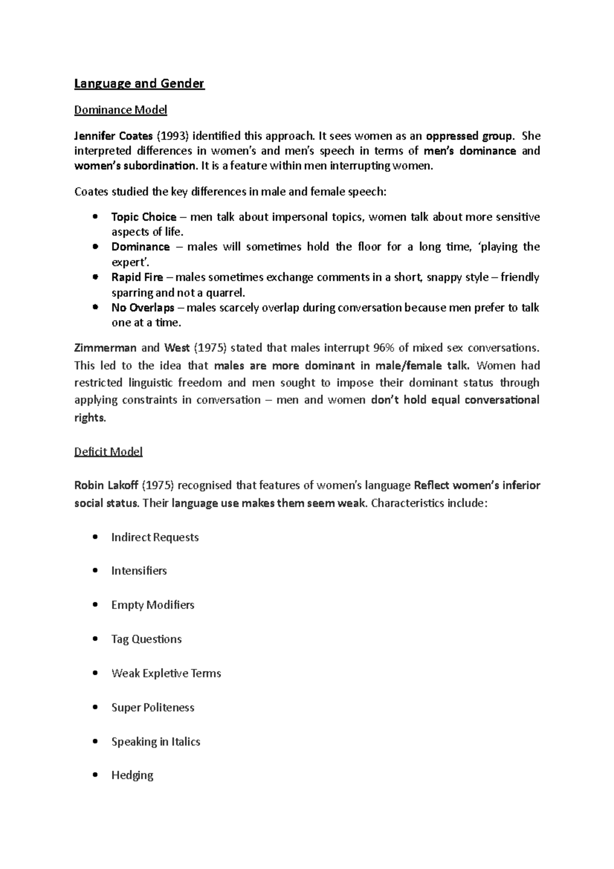 Language and Gender - n/a - Language and Gender Dominance Model ...