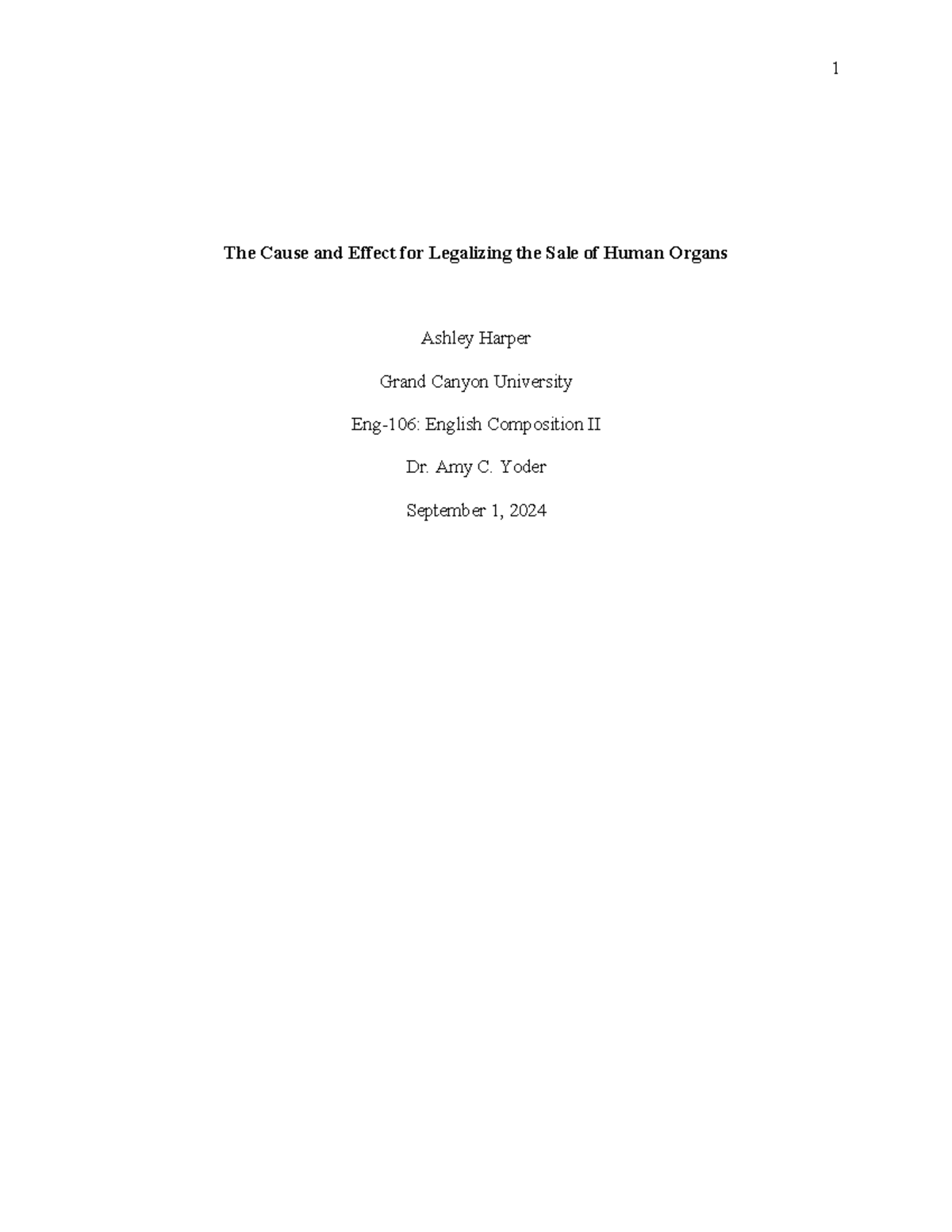 Cause and effect - Amy C. Yoder September 1, 2024 The Cause and Effect ...