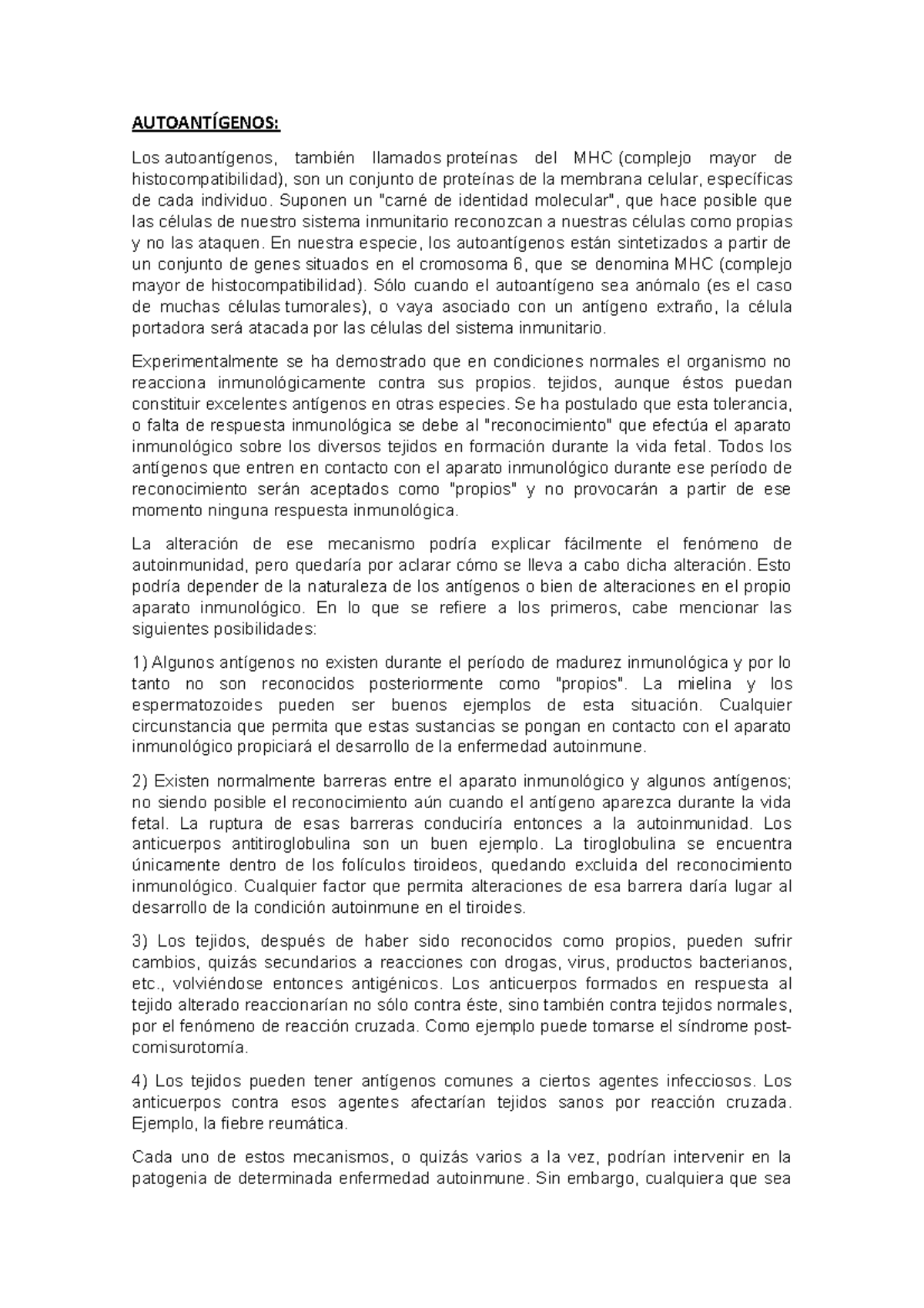 Autoantígenos - .... - AUTOANTÍGENOS: Los autoantígenos, también ...