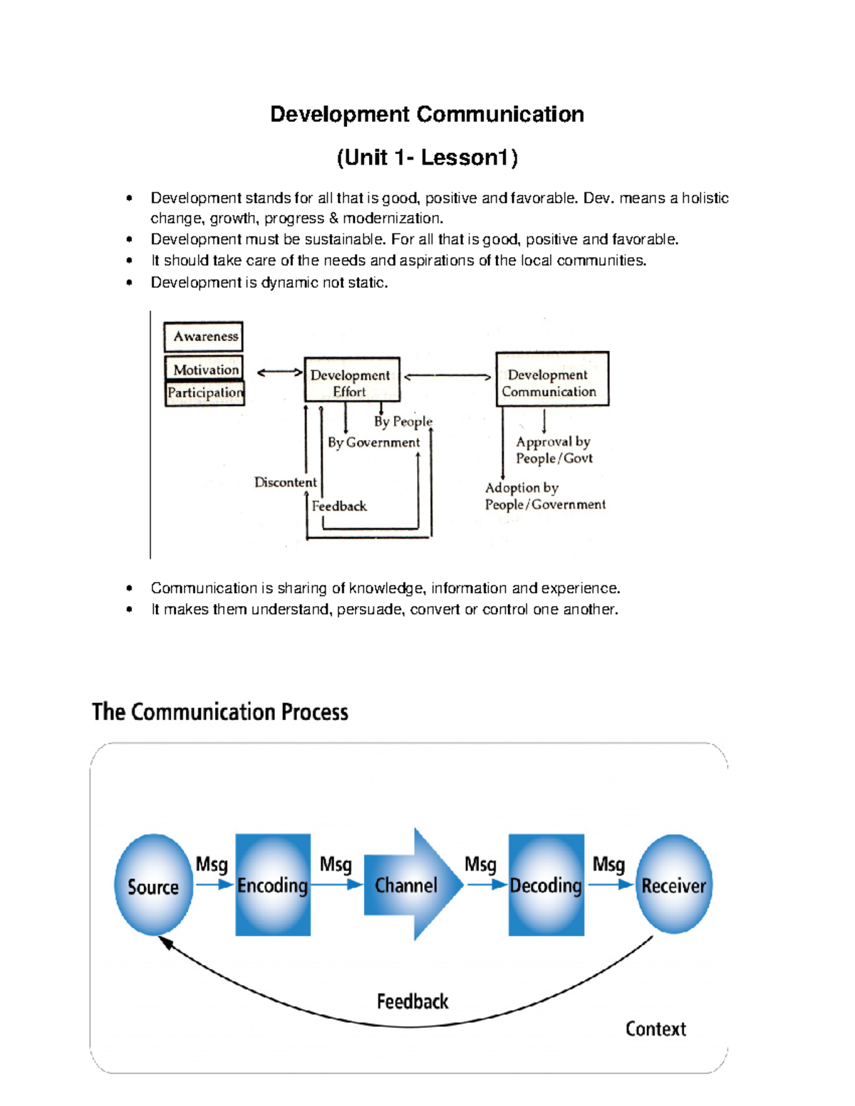 Developement communication unit1 notes - Deve Development stands for a ...