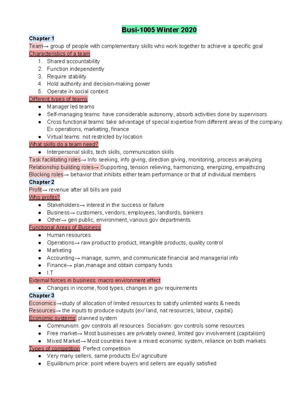Busi 1005 - Winter 2020 semester with Gary Danner - Busi-1005 Winter ...