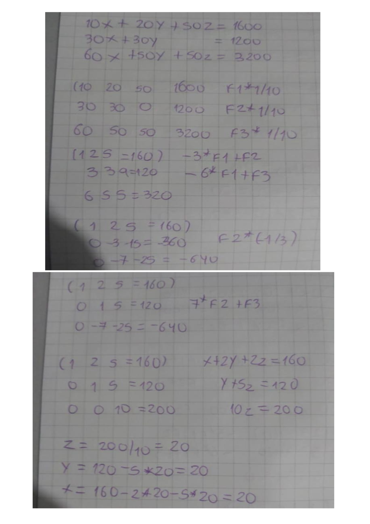 Respuesta 2 - assaadda - 10x+ 20Y + SOZ= 1600 30x+30y = 1200 60xtsoy ...