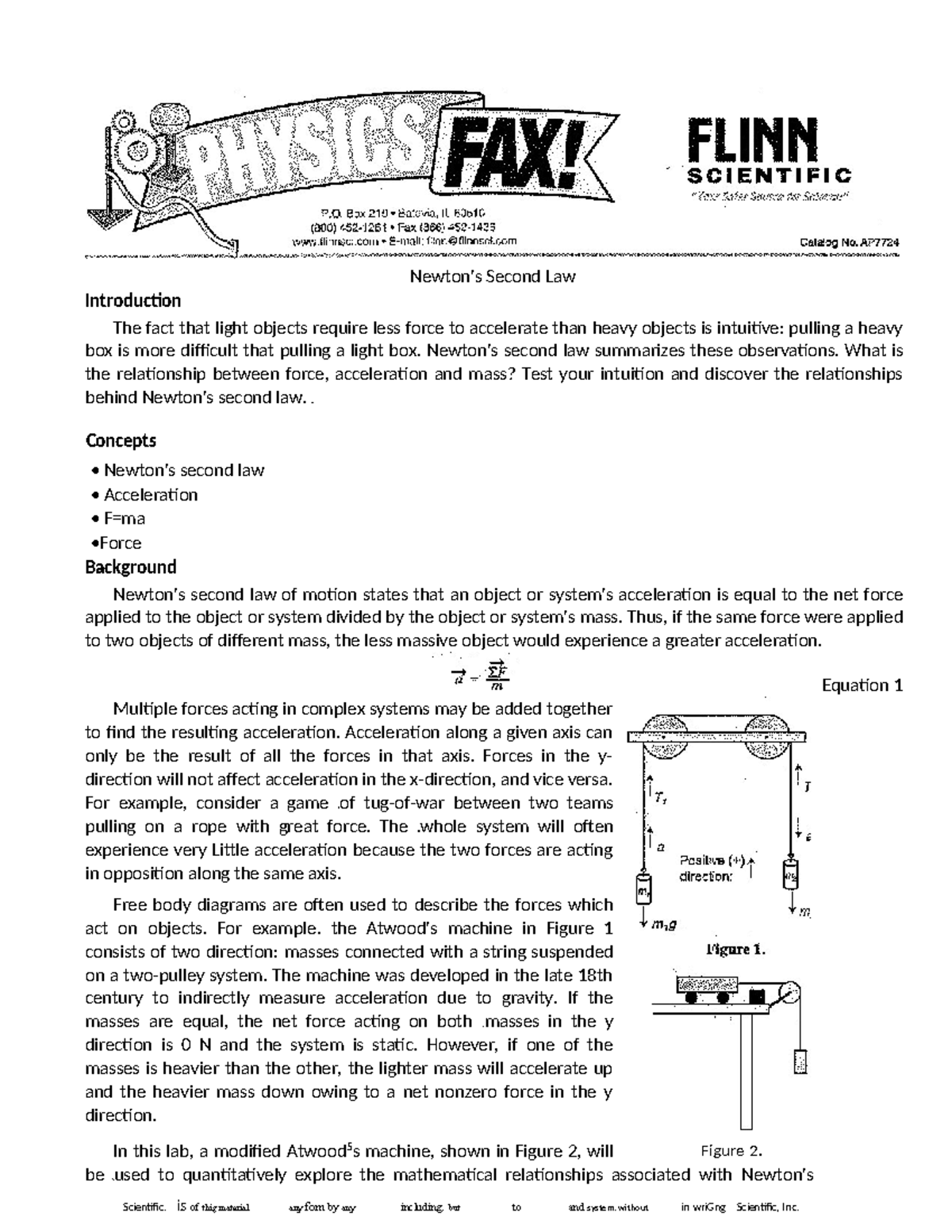 Newtons second law students-1-1 - Newton's Second Law Introduction The ...