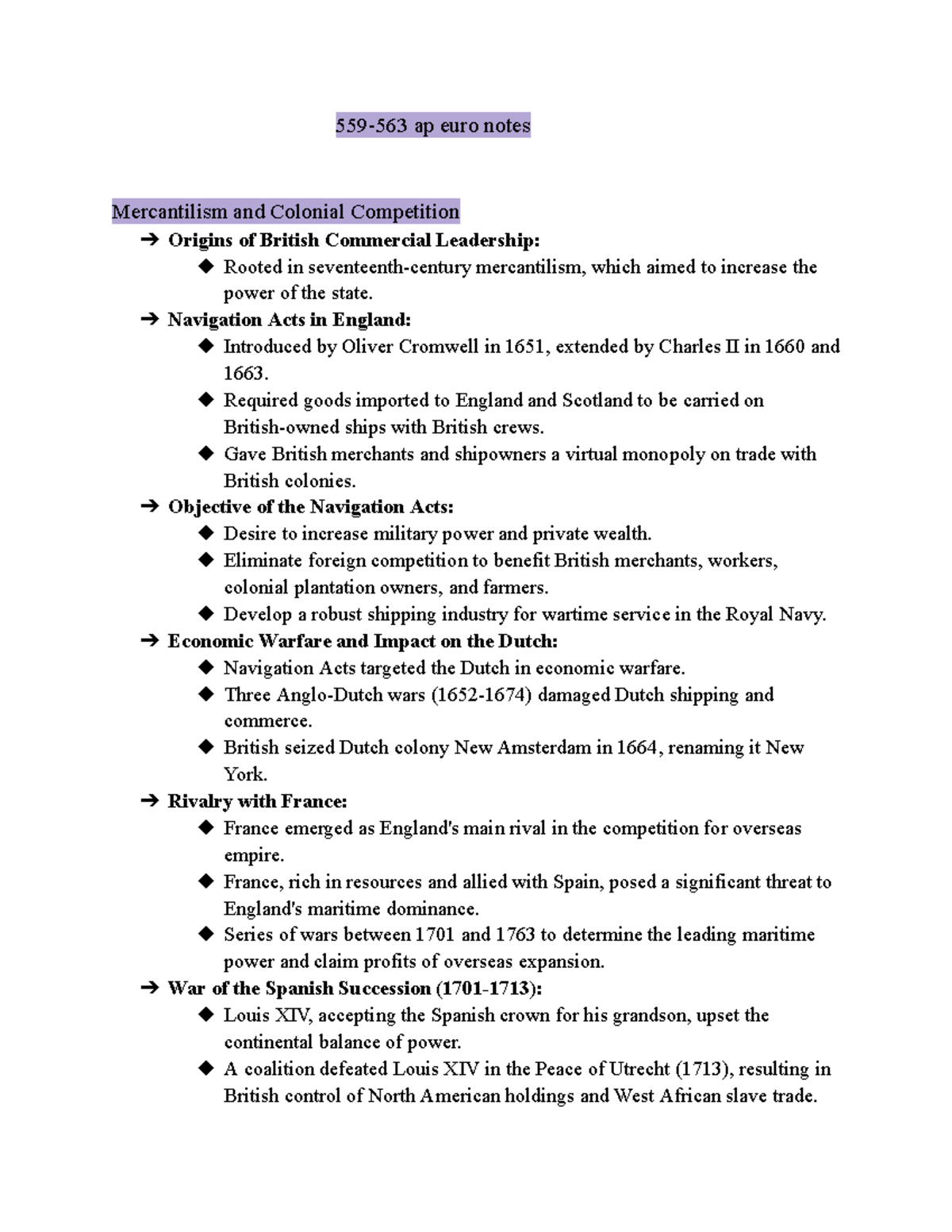 559-563 ap euro notes - ap euro - 559-563 ap euro notes Mercantilism ...