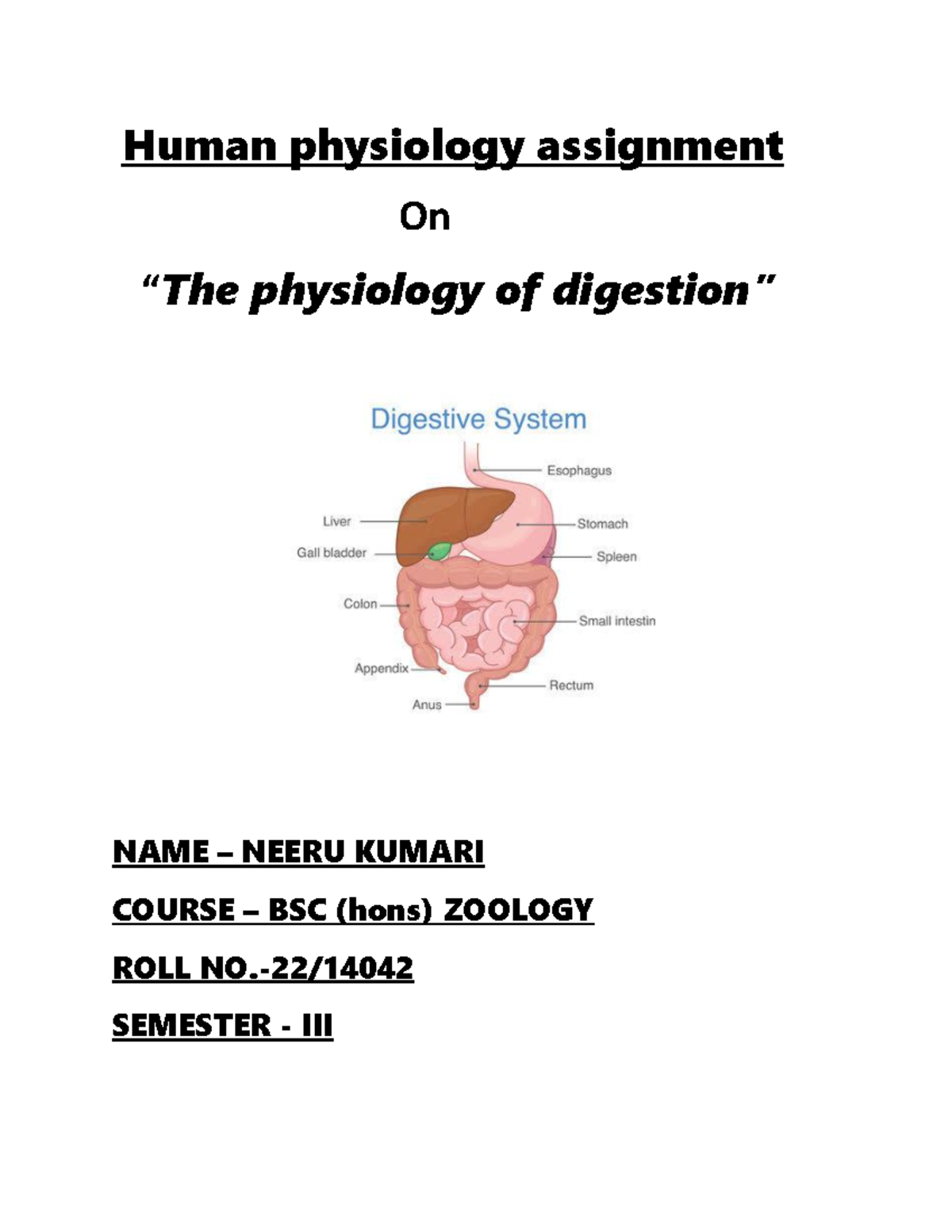 Human psychology assignment - Human physiology assignment On “The ...