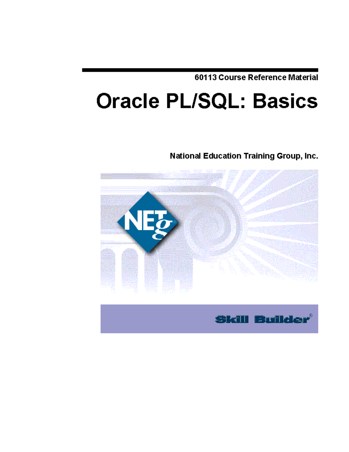 A60113 RF - PL/SQL - 60113 Course Reference Material Oracle PL/SQL ...
