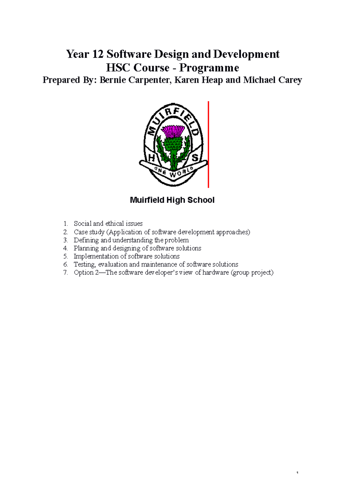 SDD hscprog - Software - Year 12 Software Design and Development HSC ...