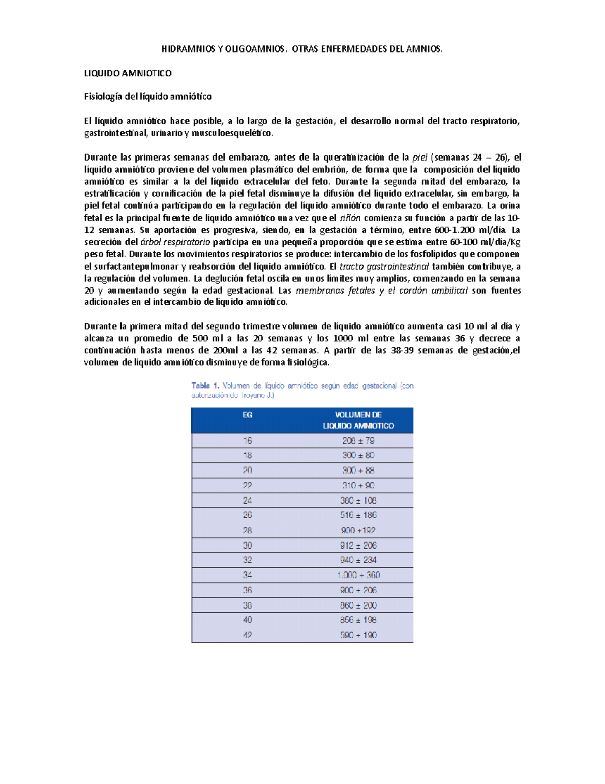 Resumen - Hidramnios Y Oligoamnios - HIDRAMNIOS Y OLIGOAMNIOS. OTRAS ...