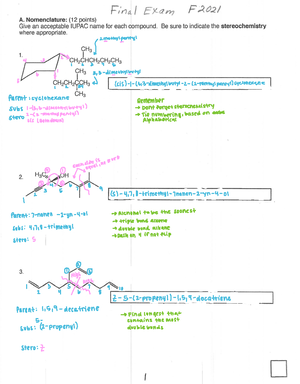 Ochem review 2 - suffix: -yne prefix: alkynyl- alcohols suffix: replace ...