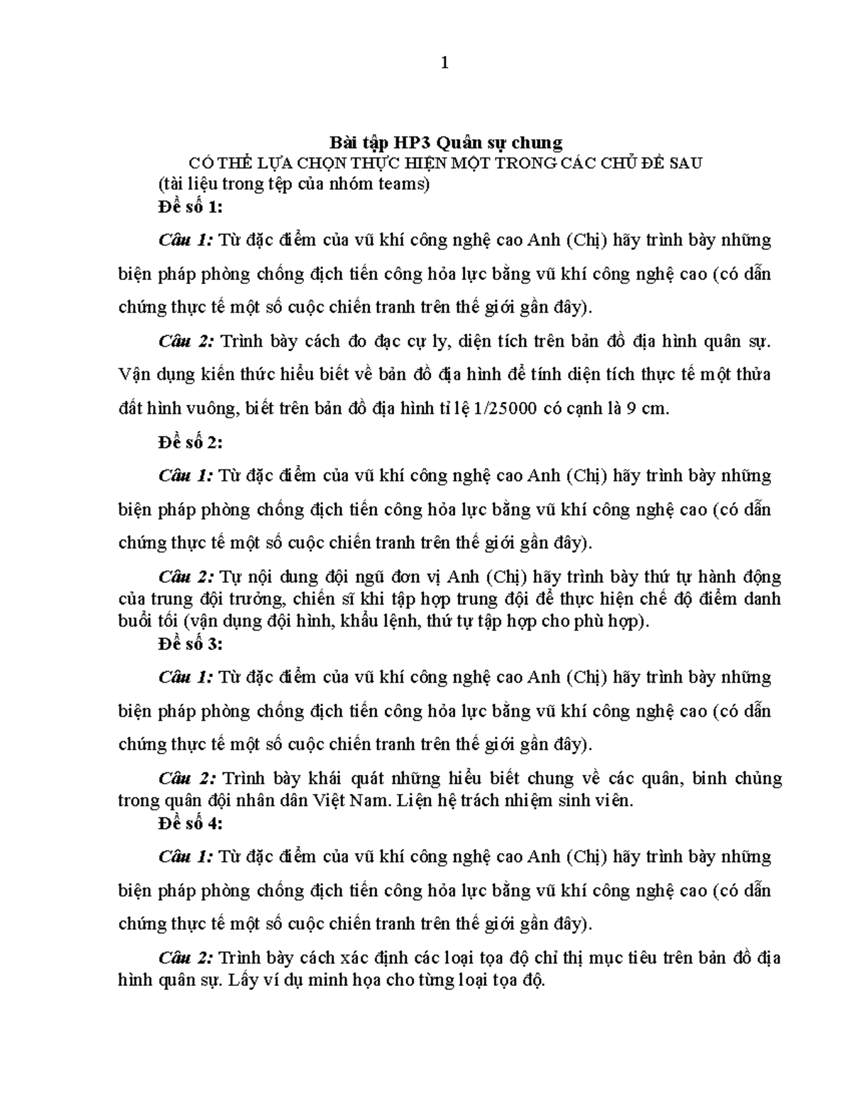 Hướng dẫn làm bài tập hp3 GDQP AN - Học viện Báo chí và Tuyên truyền - 1 Bài tập HP3 Quân sự ...