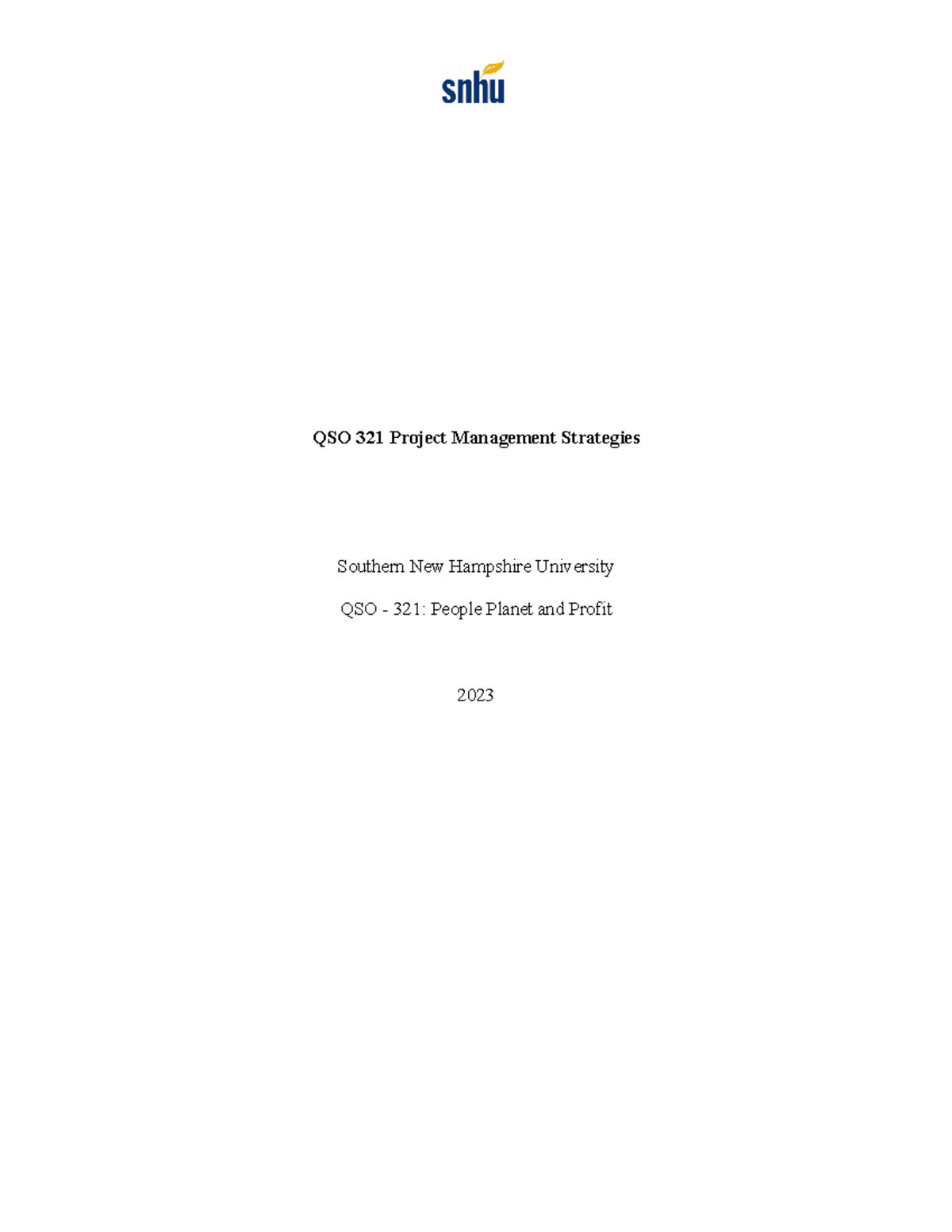 Module Four Assignment - QSO 321 Project Management Strategies Southern ...