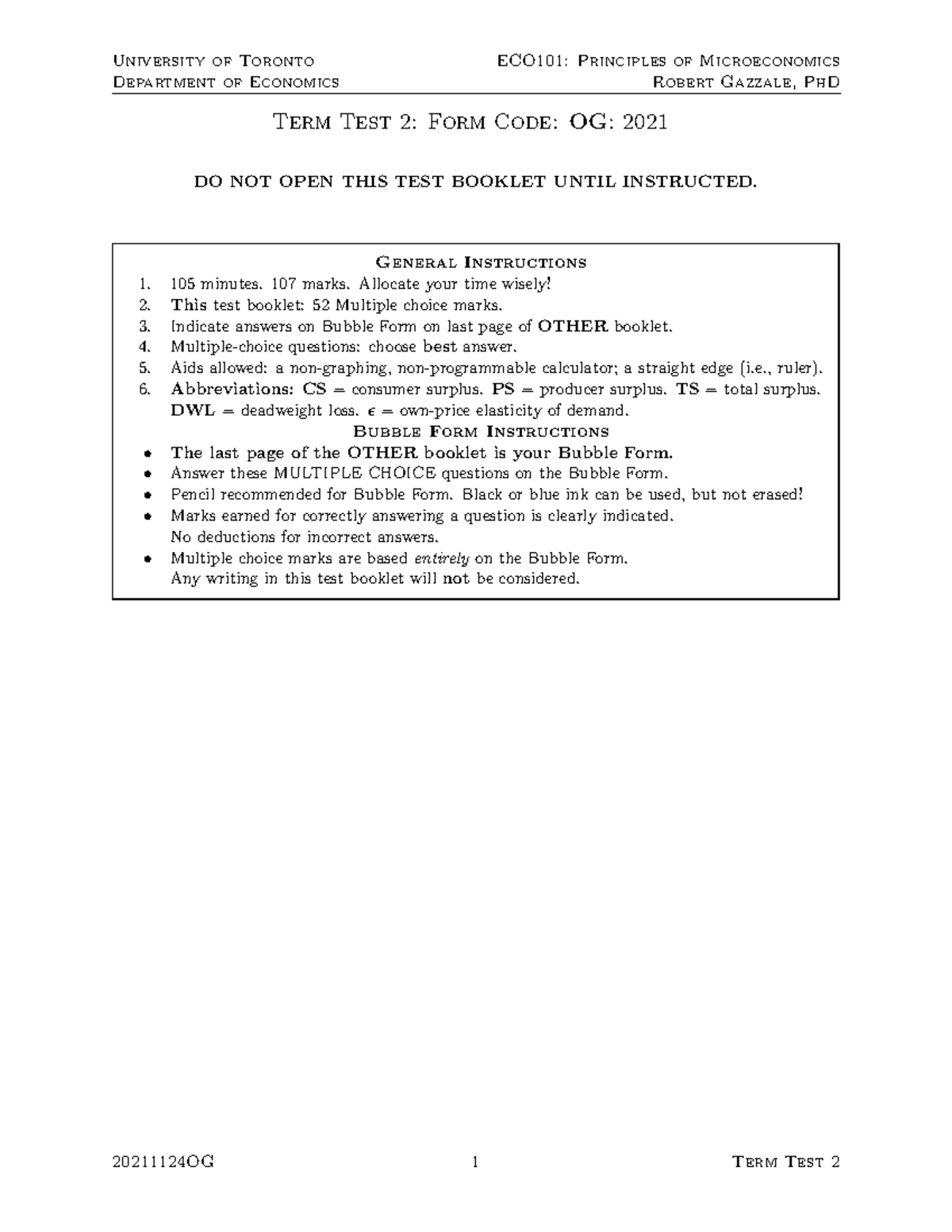 ECO101 2021 Test2 MC - good luck with your term tests! - Department of ...