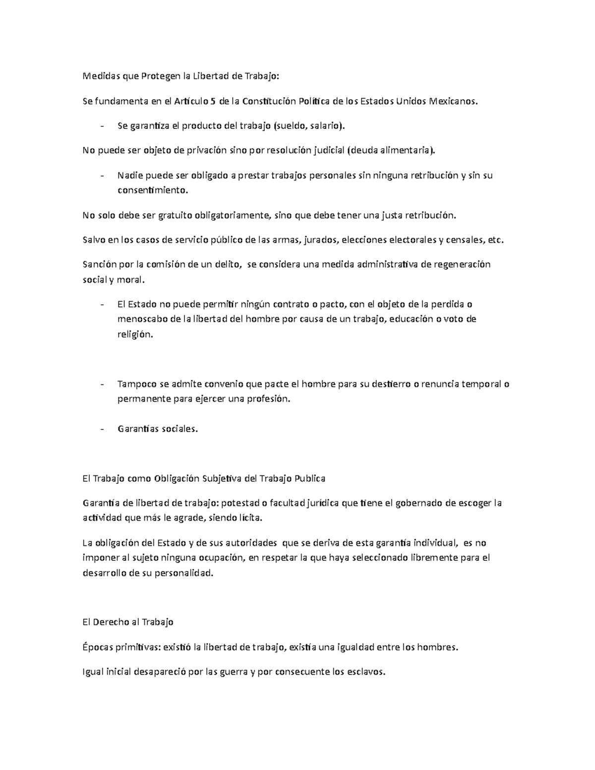 D.h - gddbbdbd - Medidas que Protegen la Libertad de Trabajo: Se ...
